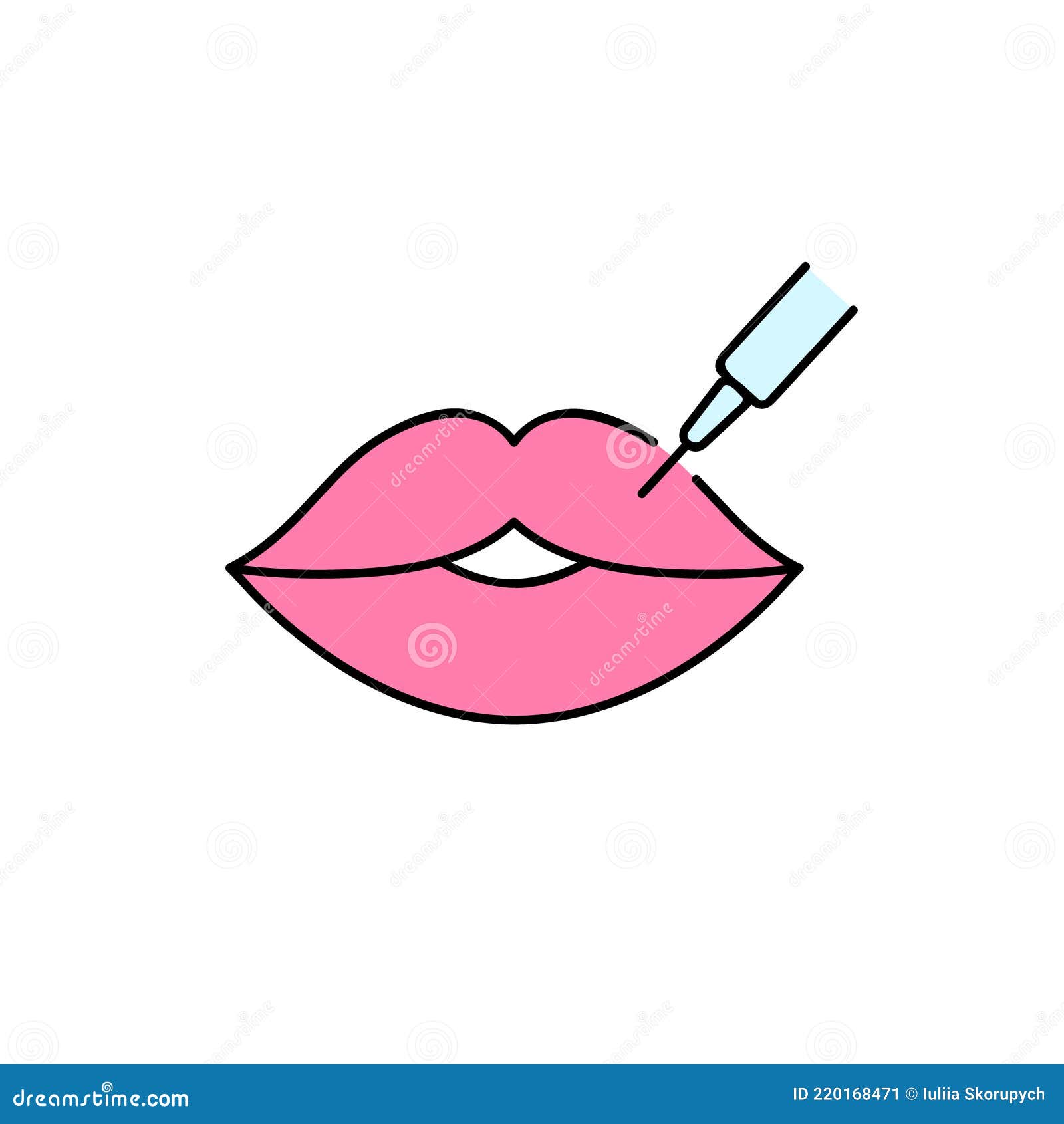 Lips Injection, Lip Augmentation. Injectable Cosmetic Filler. Vector ...