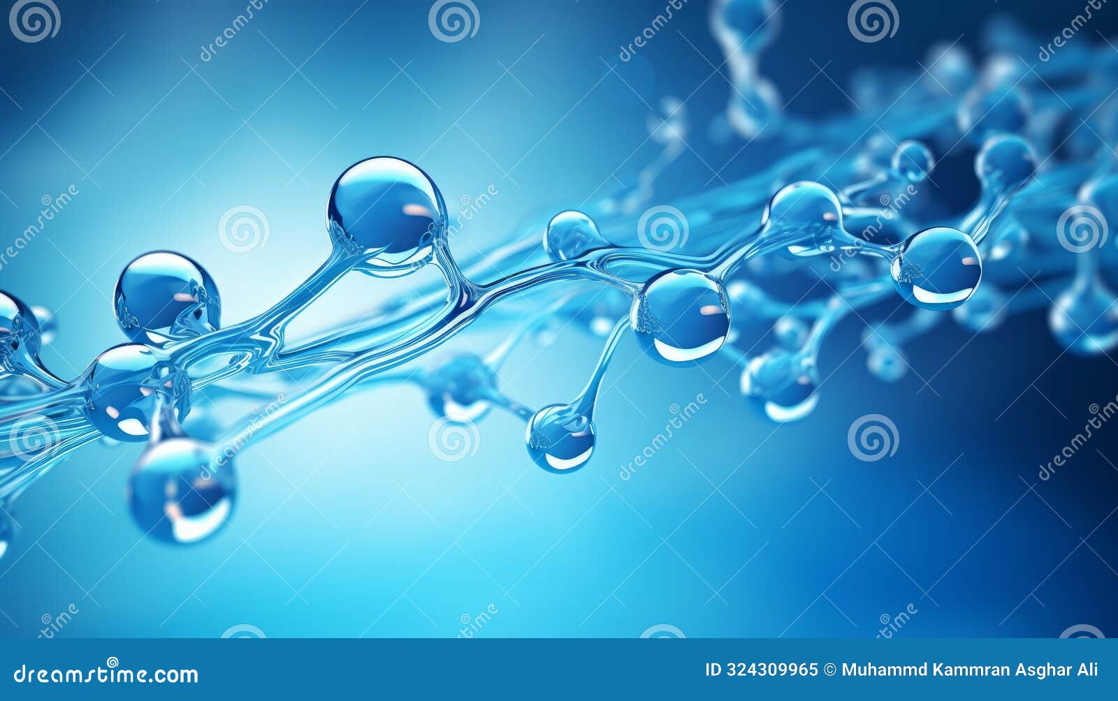 Hyaluronic Acid Molecules. Hydrated Chemicals, Molecular Structure and ...