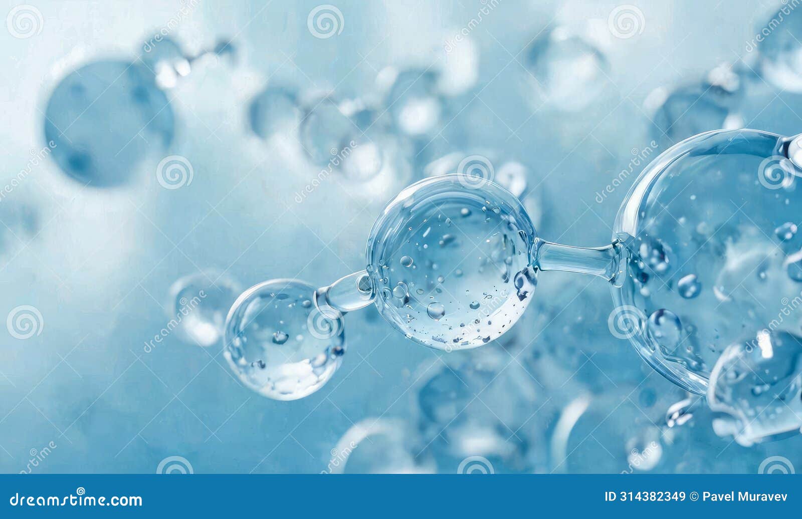 Hyaluronic Acid Molecules. Hydrated Chemicals, Molecular Structure and ...