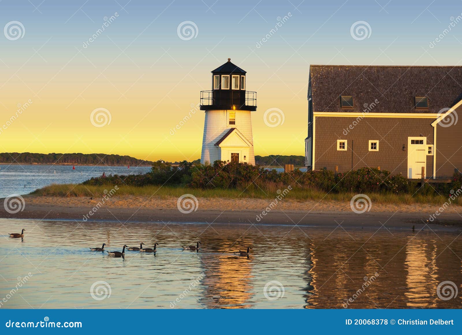 Hyannis Harbor Lighthouse, Cape Cod, MA, USA Stock Photo - Image of ...