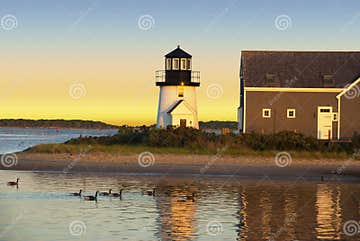 Hyannis Harbor Lighthouse, Cape Cod, MA, USA Stock Photo - Image of ...