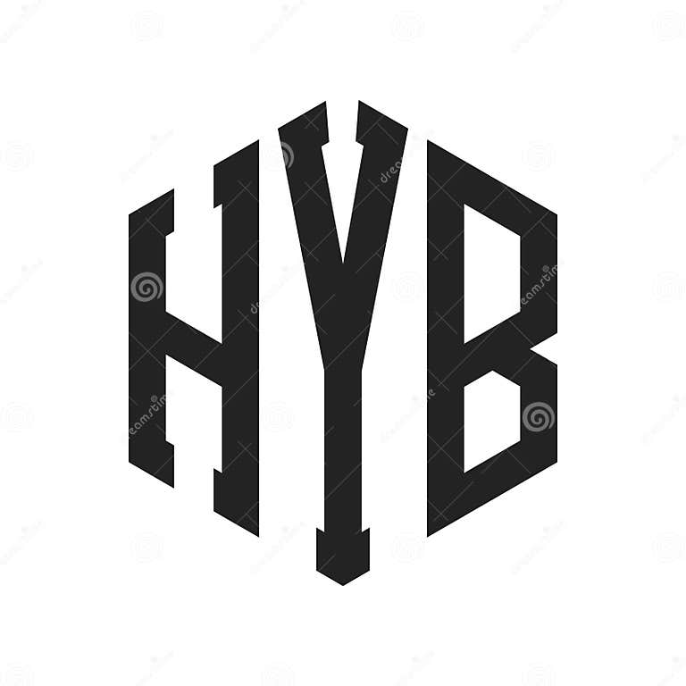 HYB Logo Design. Initial Letter HYB Monogram Logo Using Hexagon Shape ...
