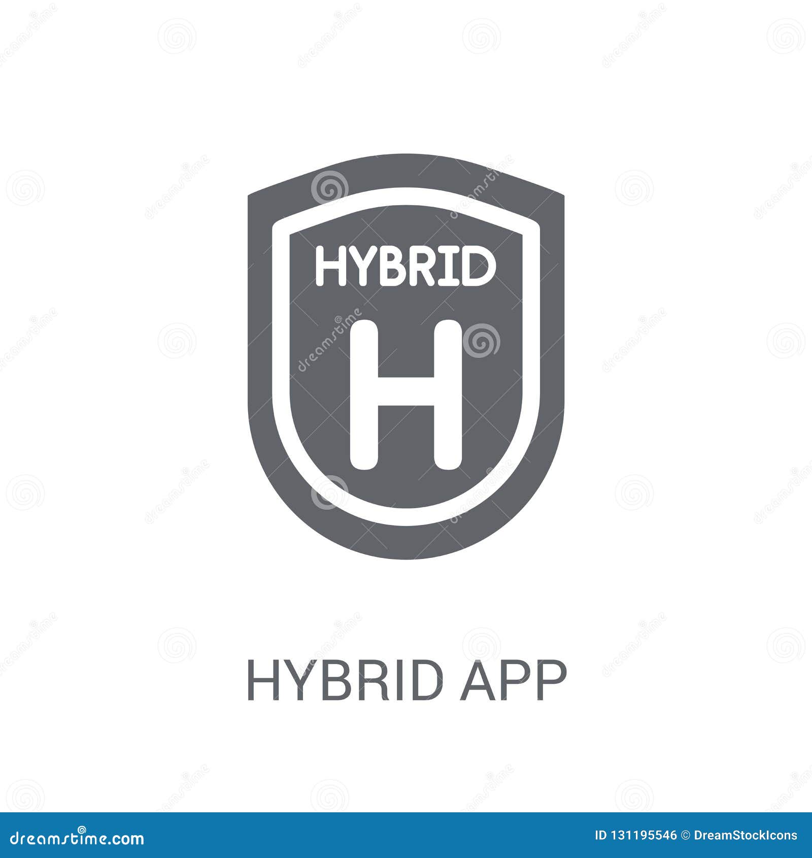 Hybrid App Icon. Trendy Hybrid App Logo Concept on White Background ...