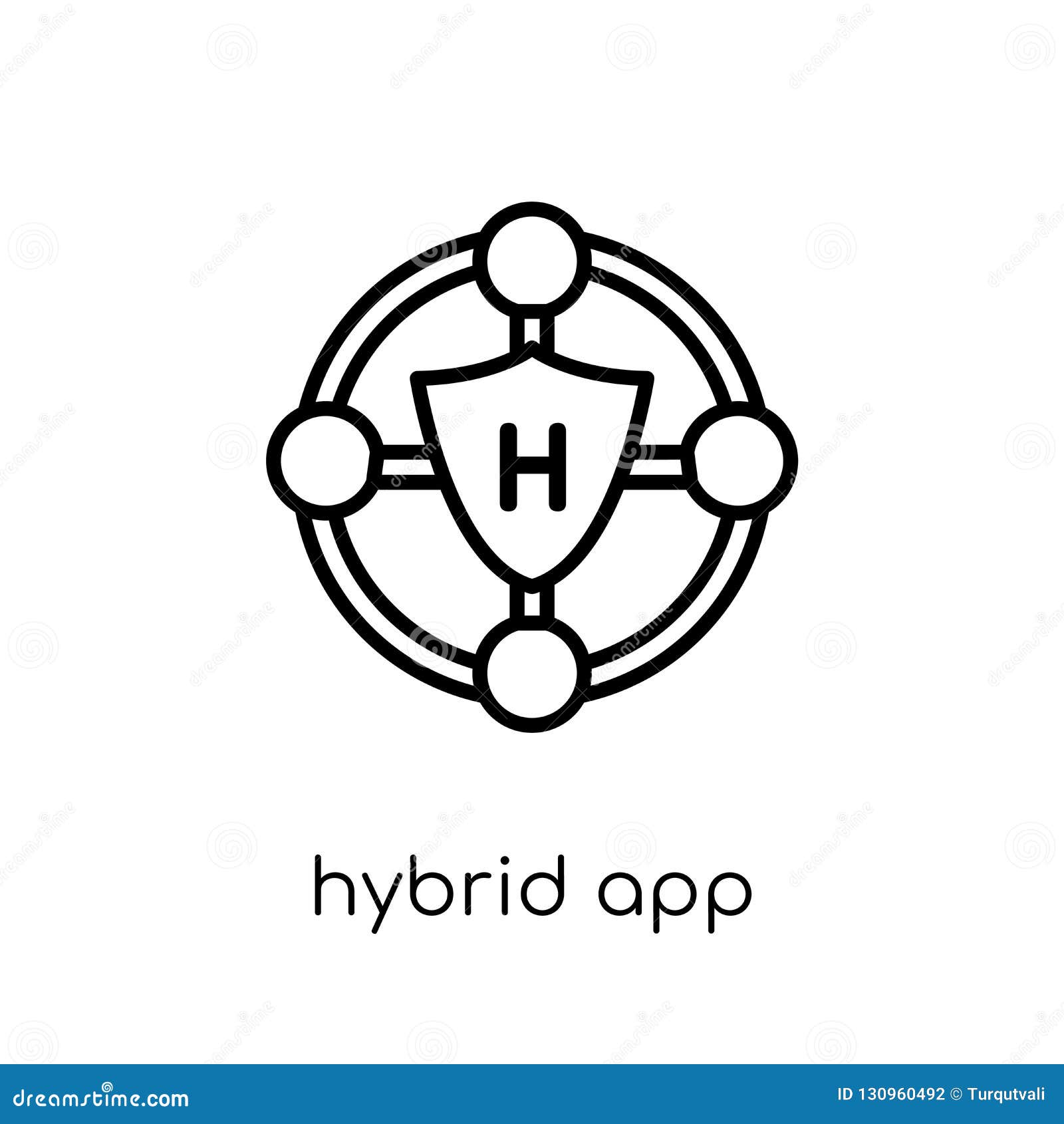 Hybrid App Icon. Trendy Modern Flat Linear Vector Hybrid App Icon on ...
