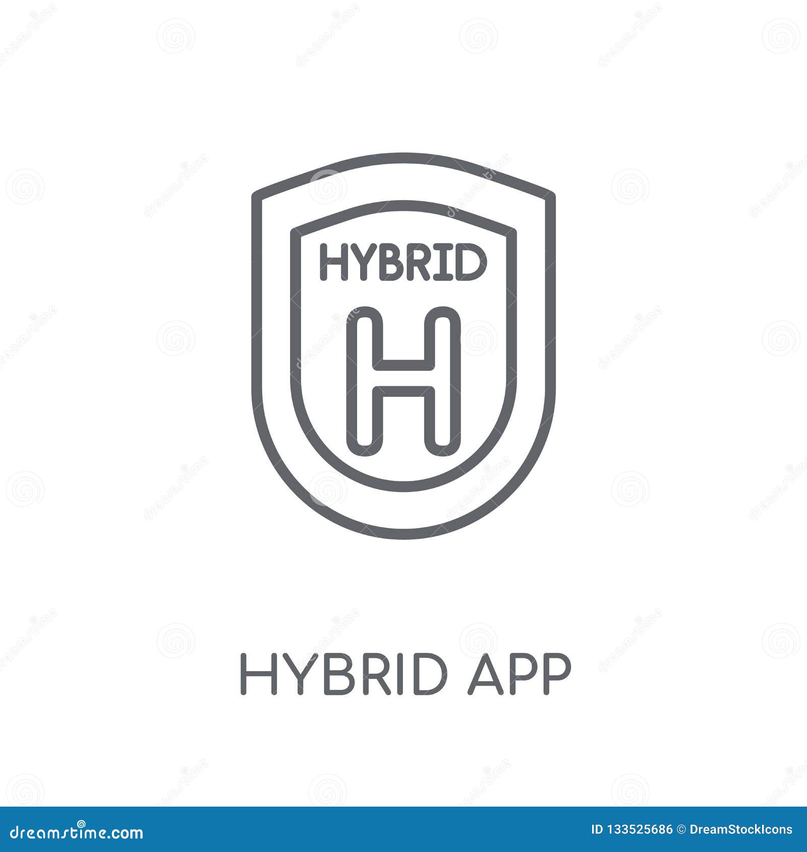 Hybrid App Linear Icon. Modern Outline Hybrid App Logo Concept O Stock ...