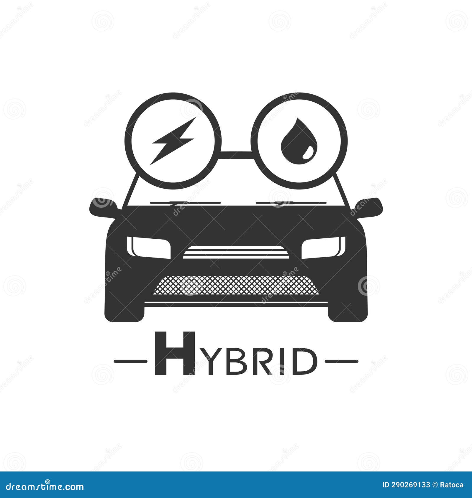 Hybrid car symbol stock illustration. Illustration of technology ...