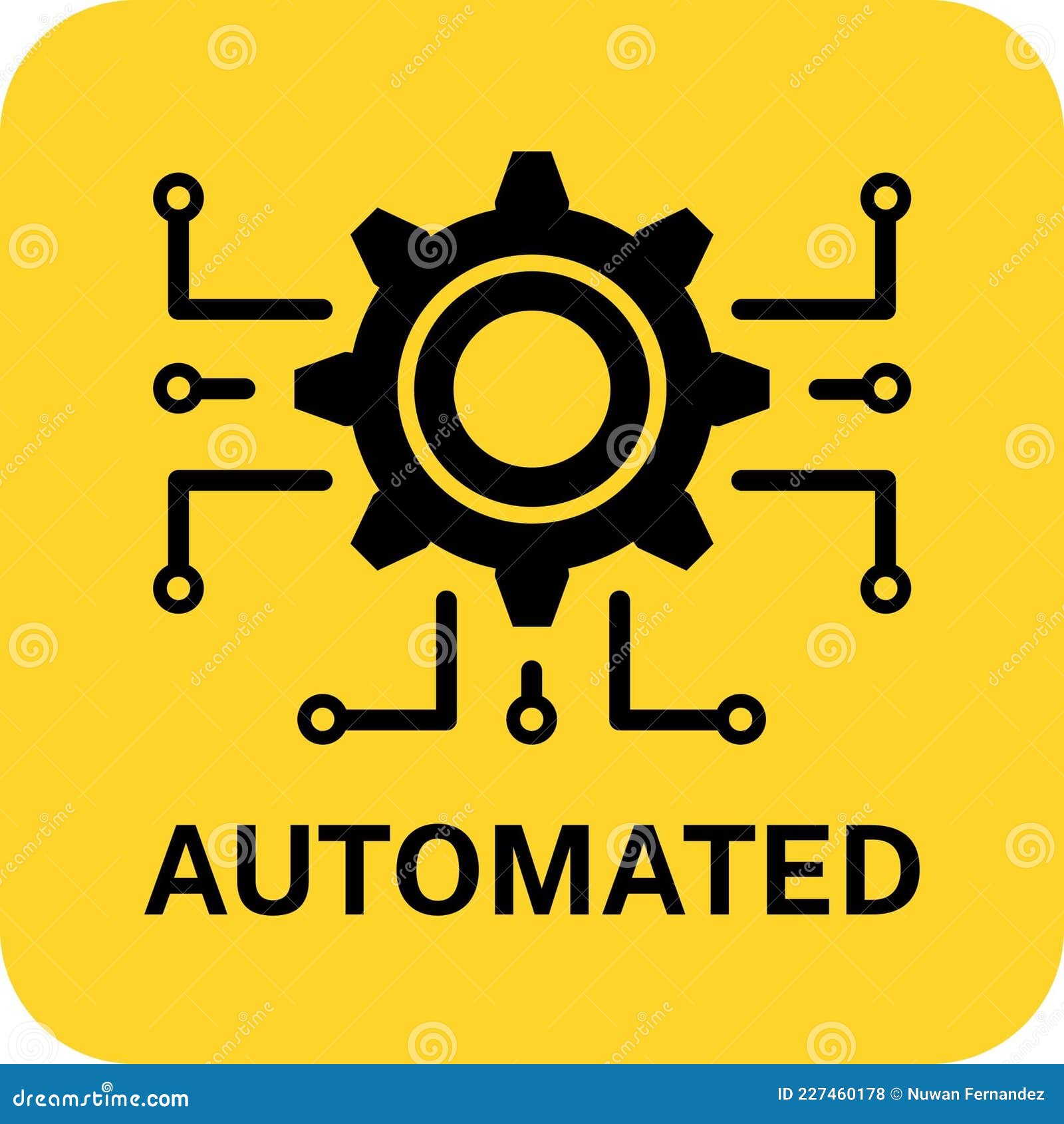 Automatic Icon. Automated Sign. Cogwheel Electronic Automation. Stock ...