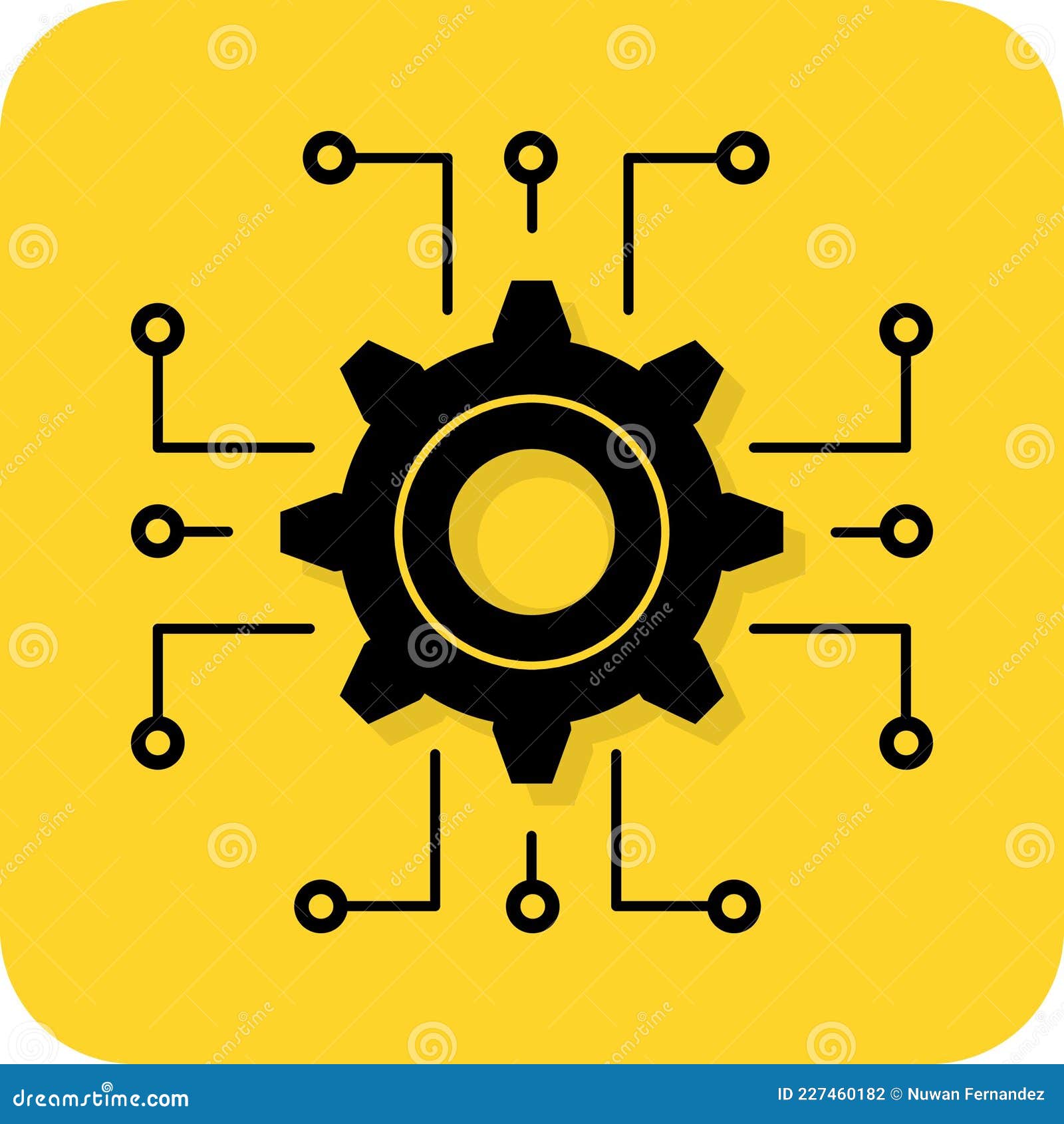 Automatic Icon. Automated Sign. Cogwheel Electronic Automation. Stock ...