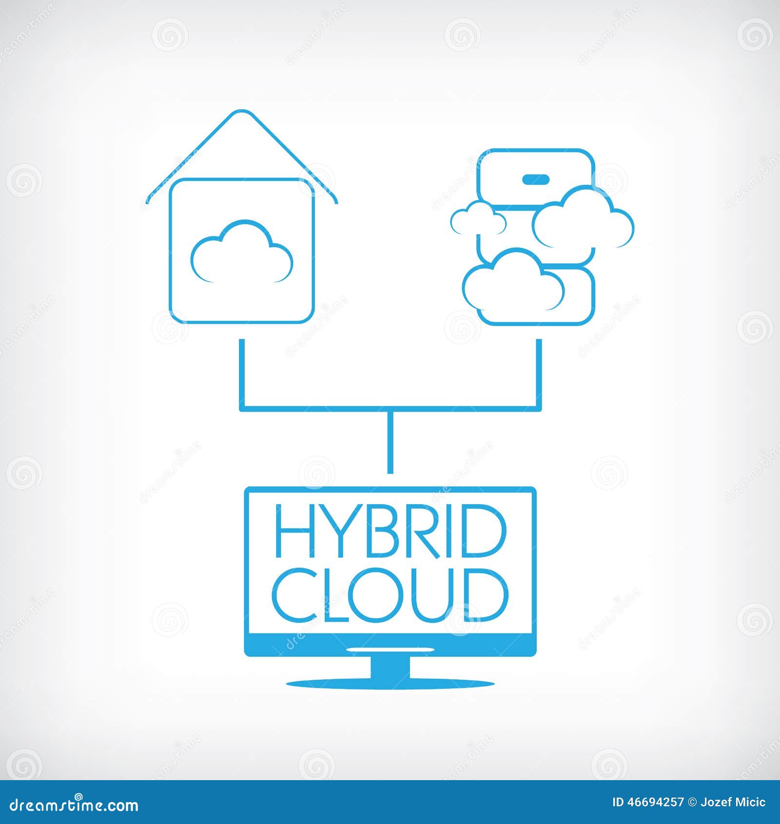 Hybrid Cloud Computing Technology Concept with Stock Vector ... Hybrid Cloud Computing Technology Concept with Stock Vector ...