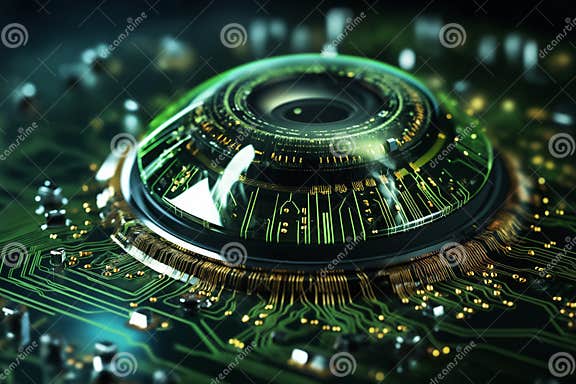 A Hybrid of a Digital Eye and a Lens on a Printed Circuit Board, a ...