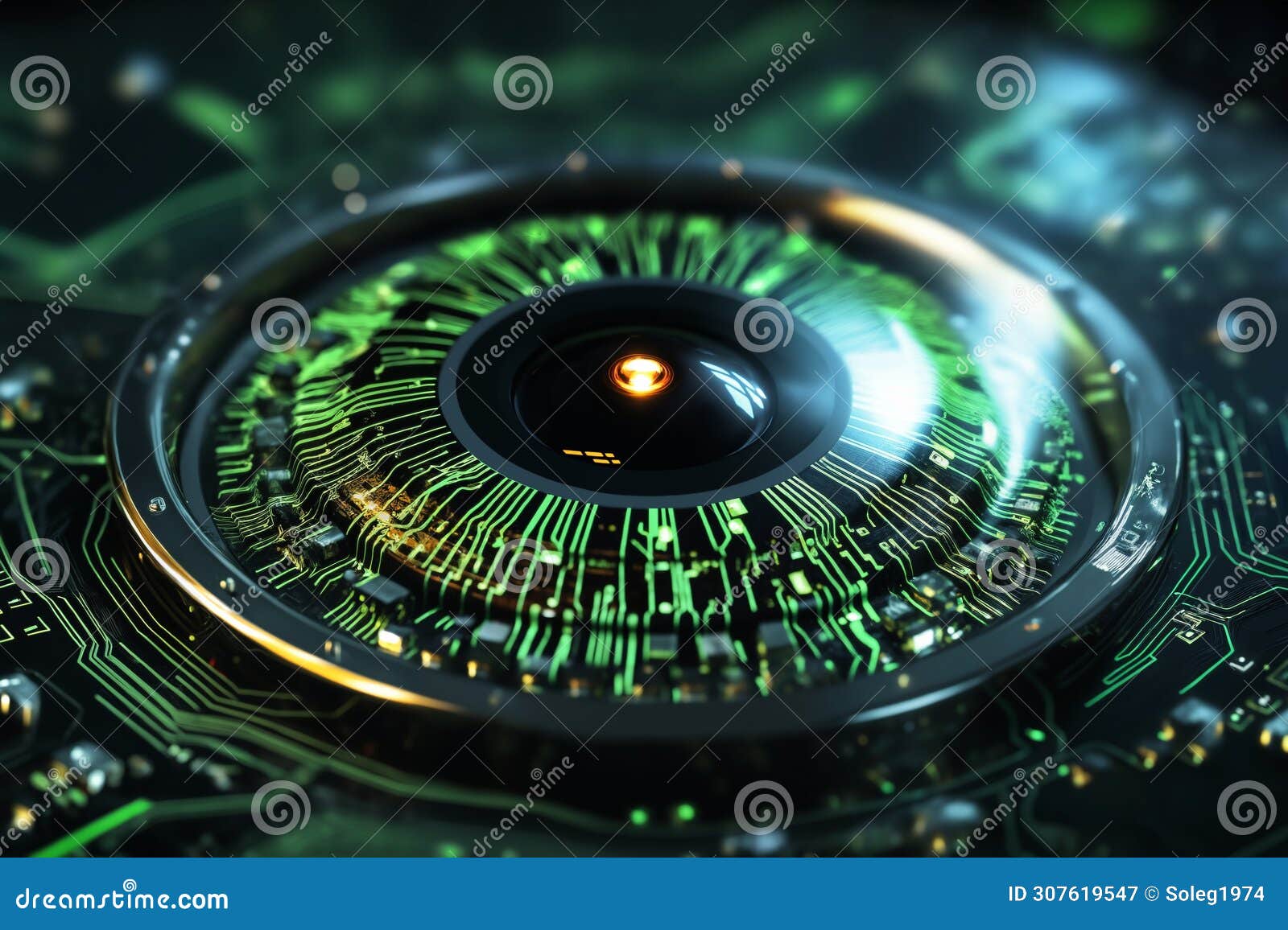 A Hybrid of a Digital Eye and a Lens on a Printed Circuit Board, a ...