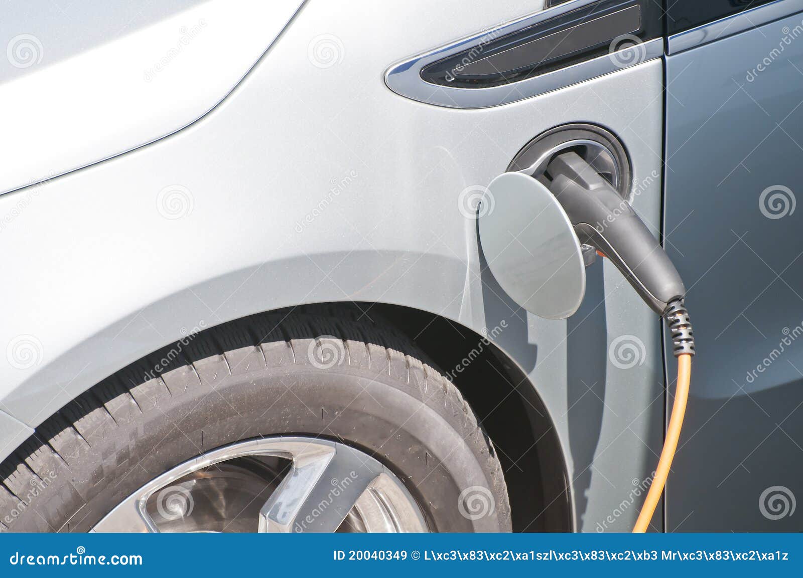 Hybrid Electronic Car Connected To Electronic Power Station Stock Image ...