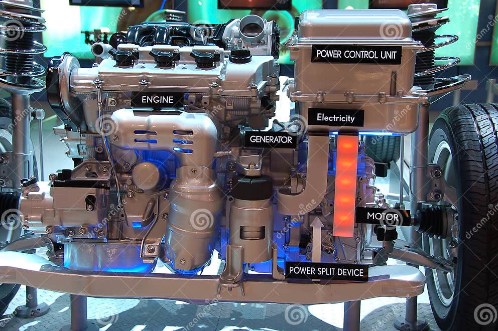 Hybrid gas electric engine stock image. Image of modern - 1381331