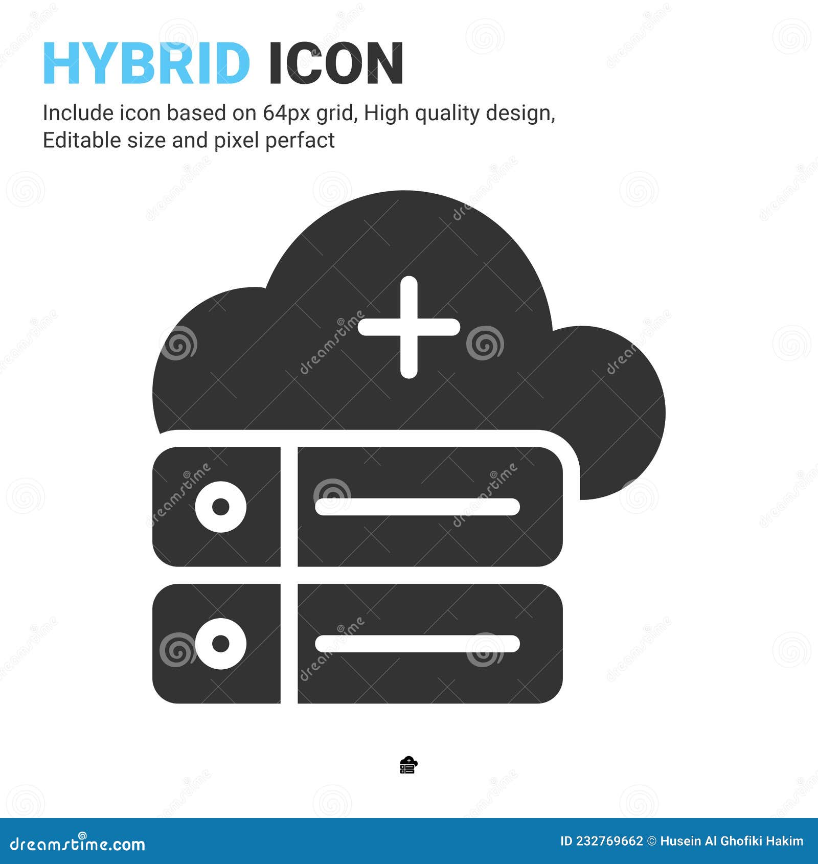 Hybrid Icon Vector With Outline Style Isolated On White Background ...