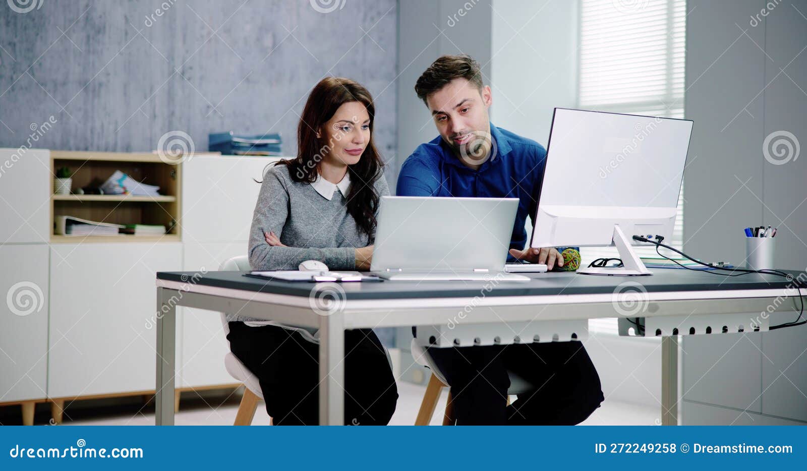 Hybrid Laptop at Workplace in Office Stock Photo - Image of workplace ...