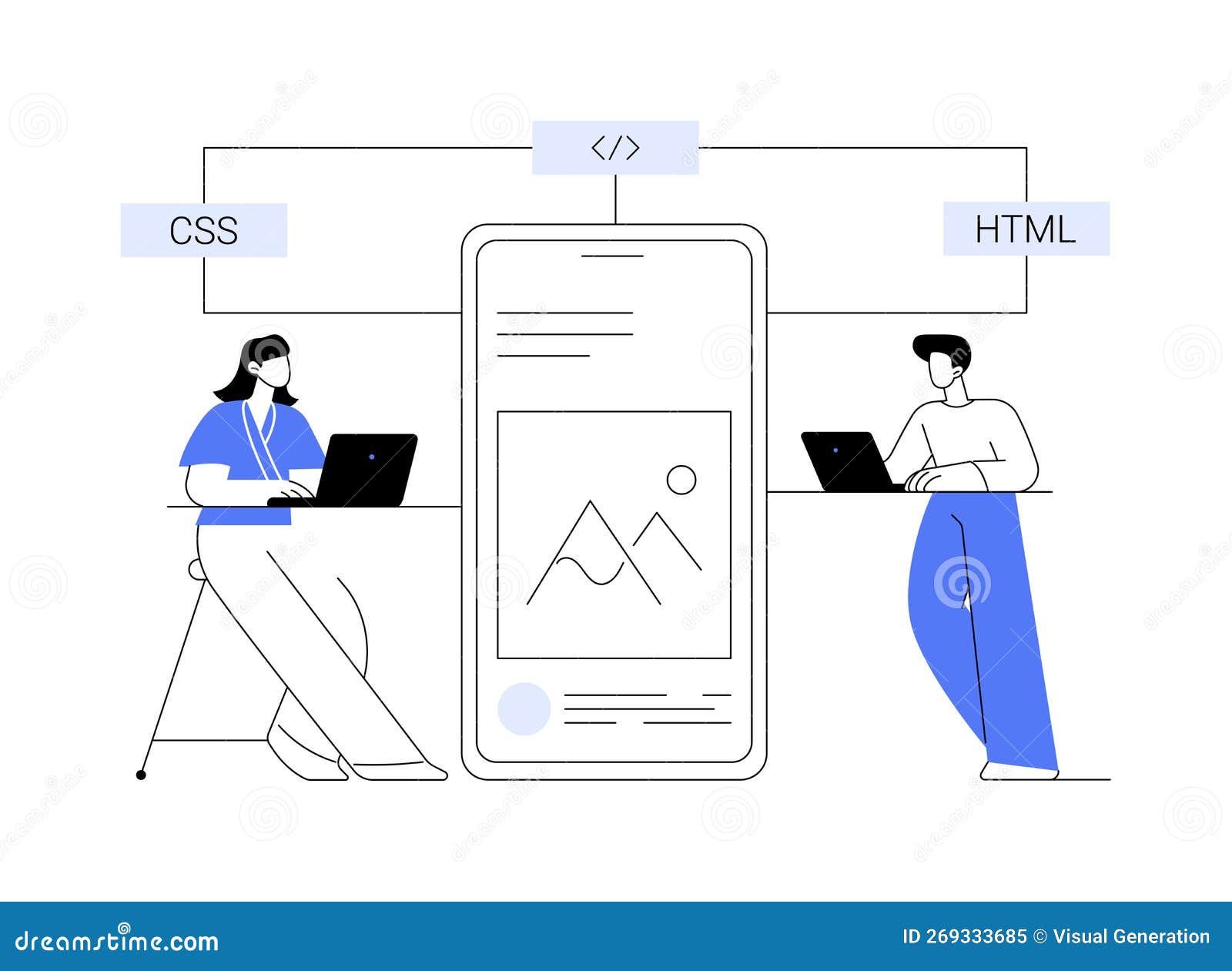 Hybrid Mobile App Abstract Concept Vector Illustration Stock Vector