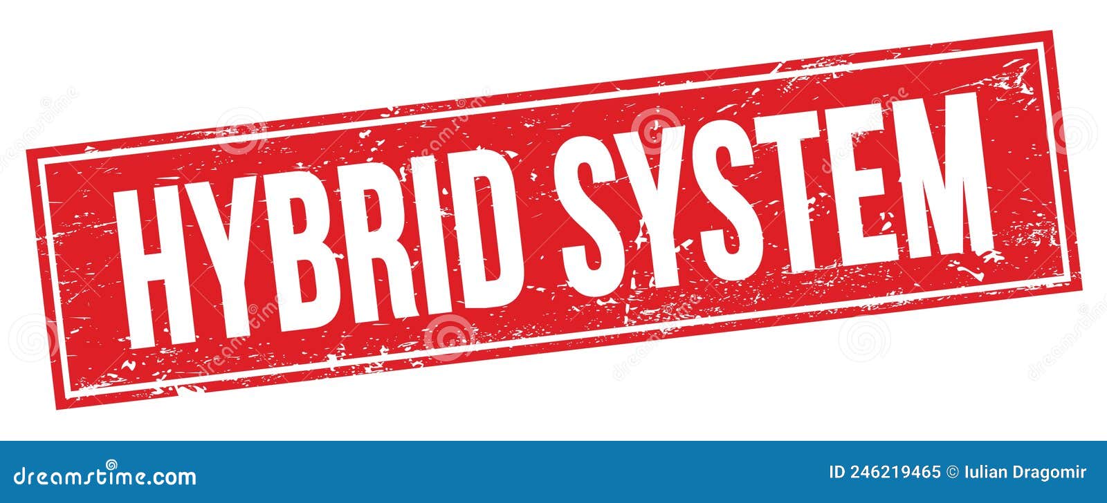 HYBRID SYSTEM Text on Red Grungy Rectangle Stamp Stock Illustration ...