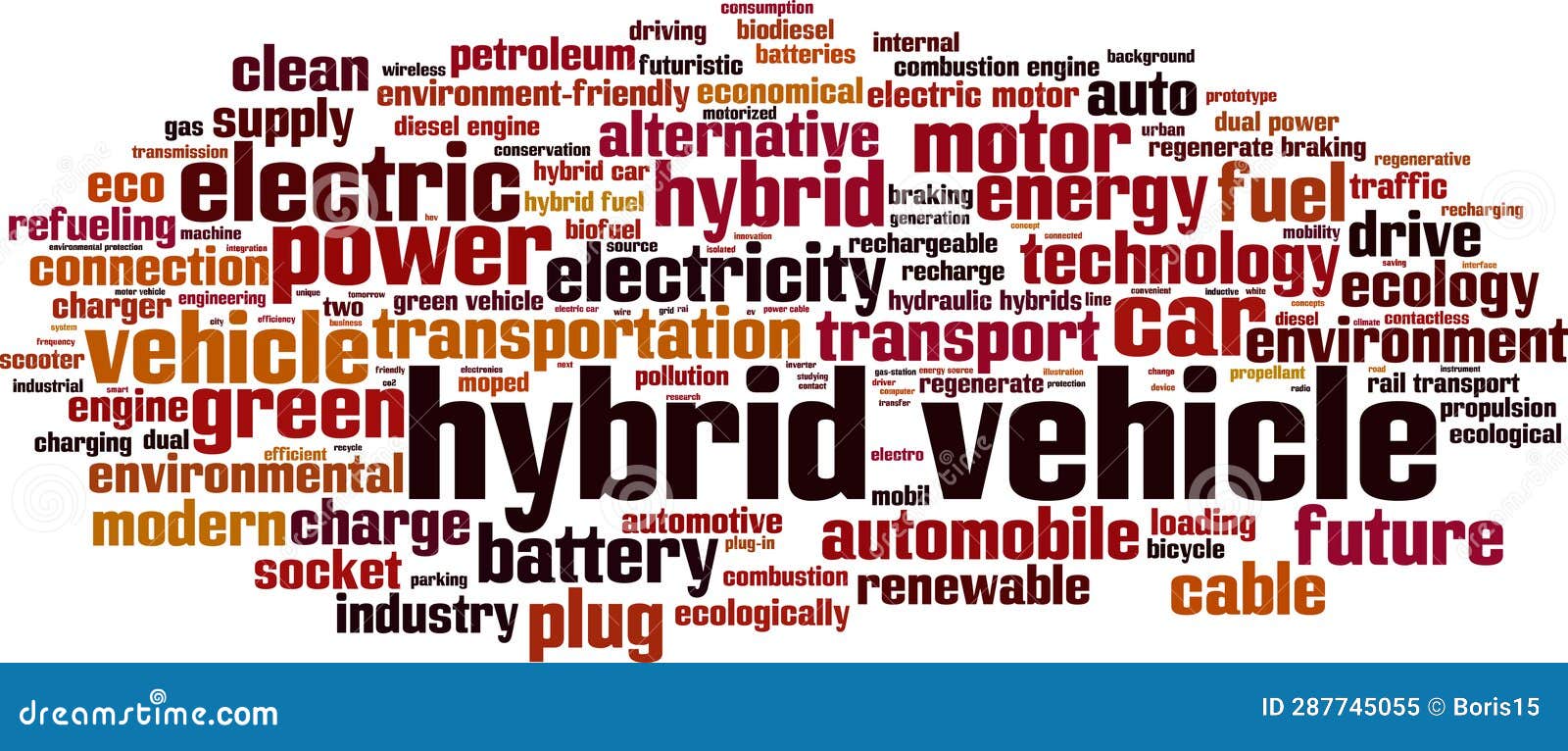 Hybrid vehicle word cloud stock vector. Illustration of propulsion ...