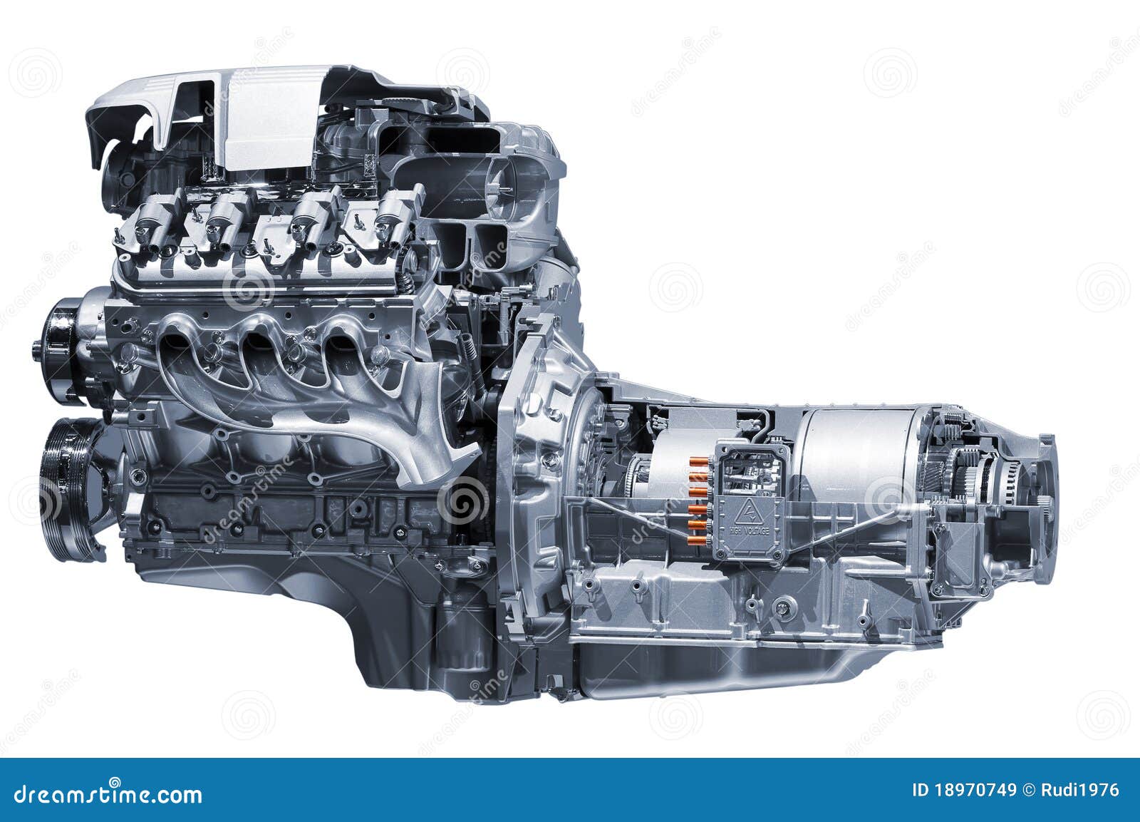 Hybrider Automotor stockbild. Bild von wissenschaft, fortschritt - 18970749