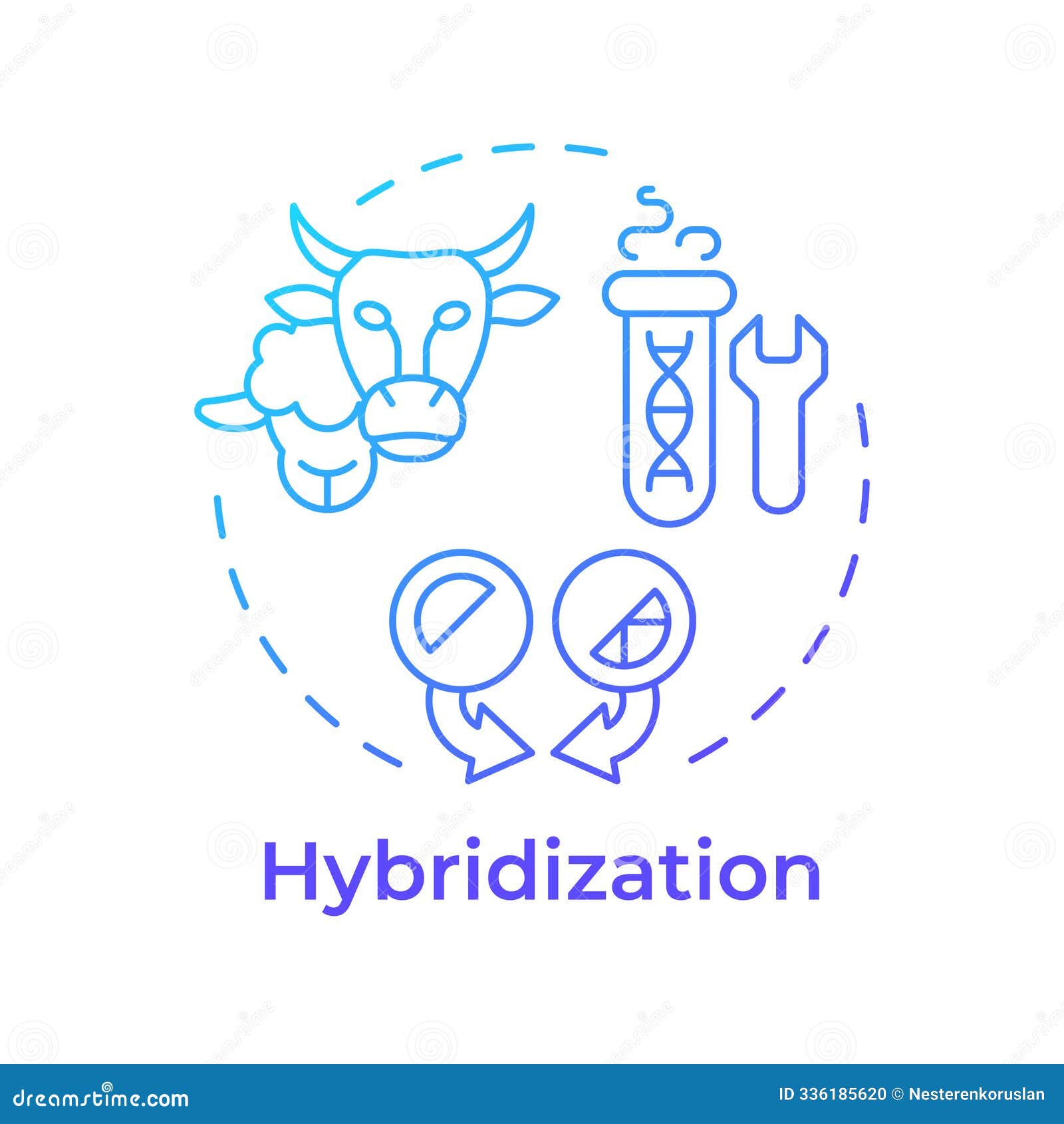 Hybridization Blue Gradient Concept Icon Stock Vector - Illustration of ...