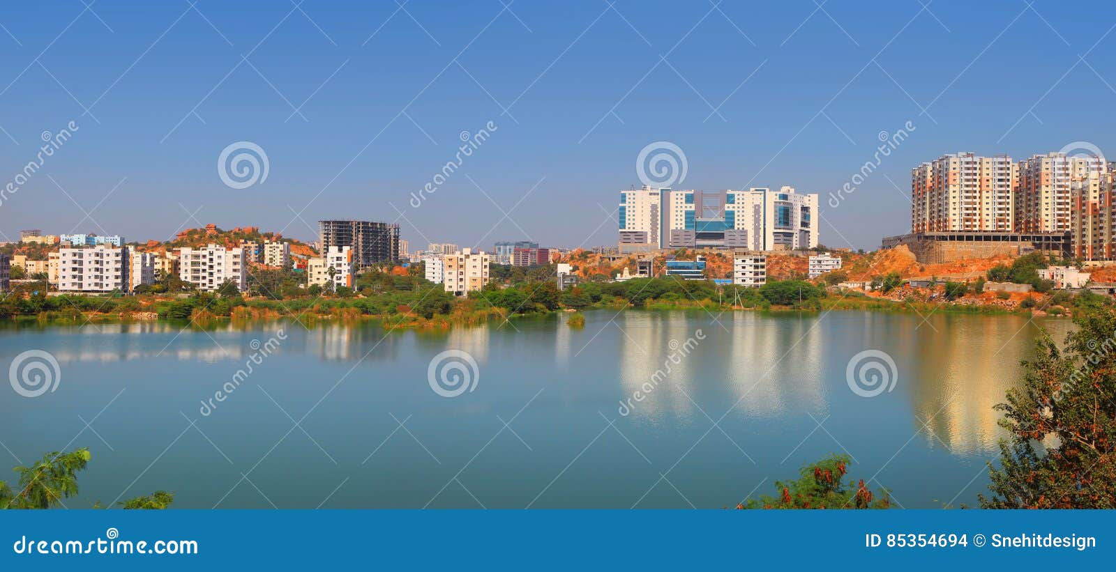 Hyderabad city skyline stock photo. Image of hitec, company - 85354694