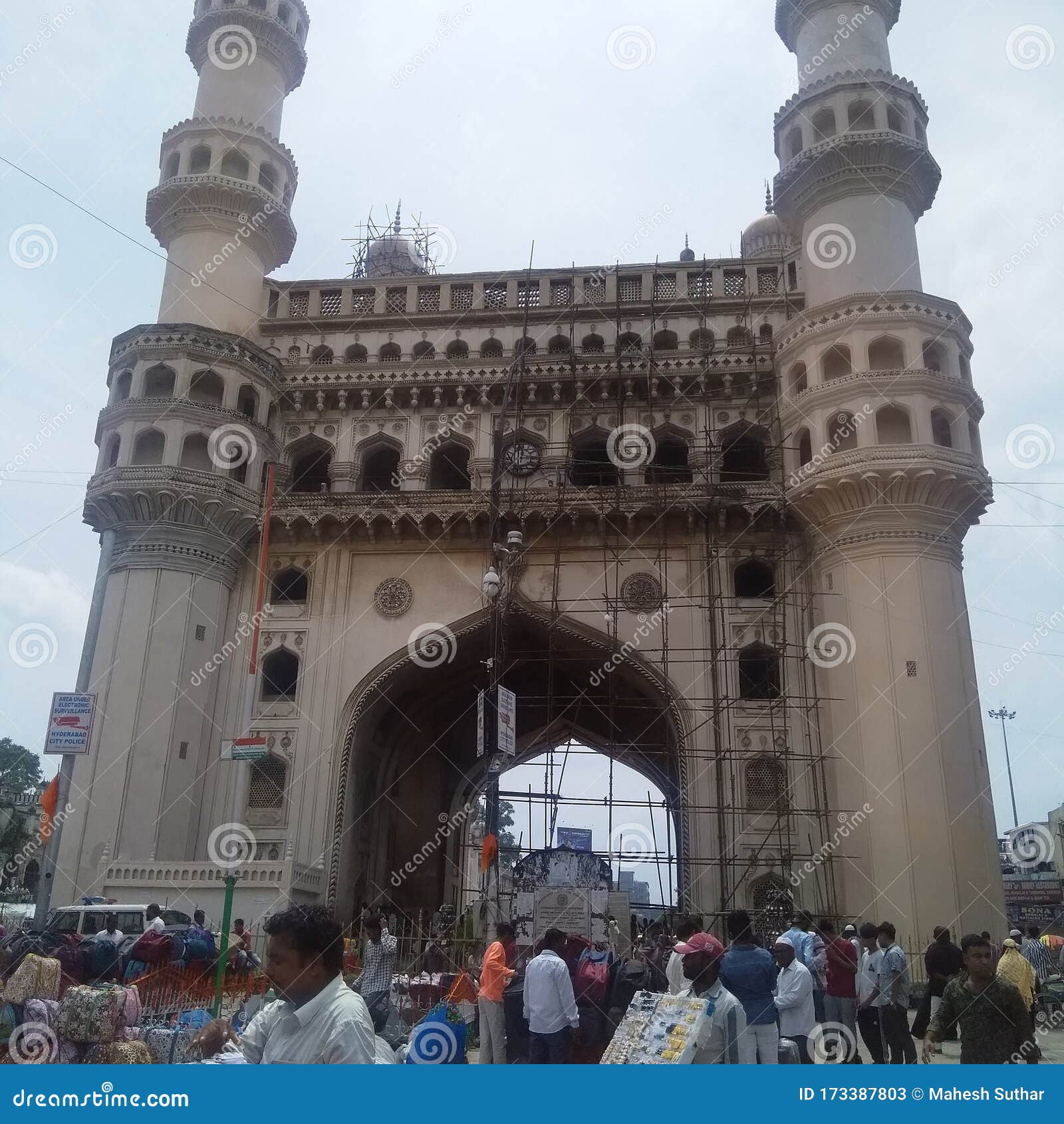 Hyderabad Monument Charminar Renewation Going on Editorial Stock Photo ...