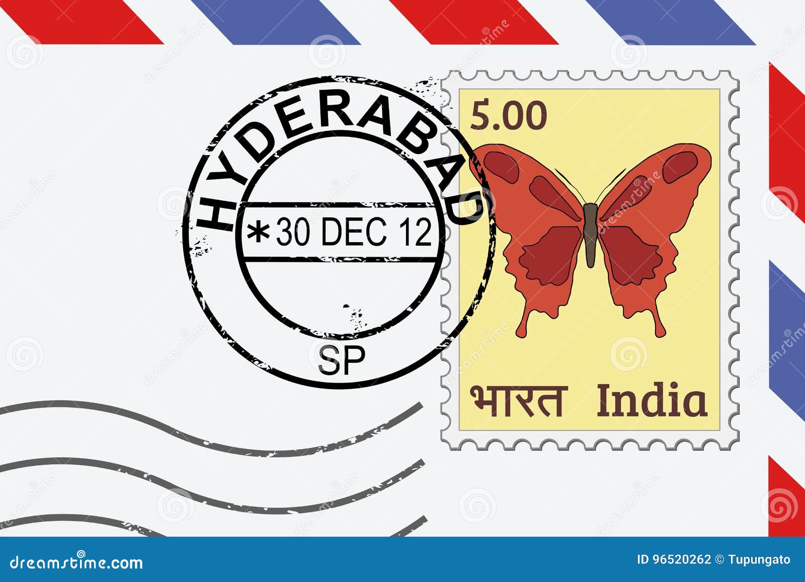 Hyderabad postage stamp stock vector. Illustration of post - 96520262