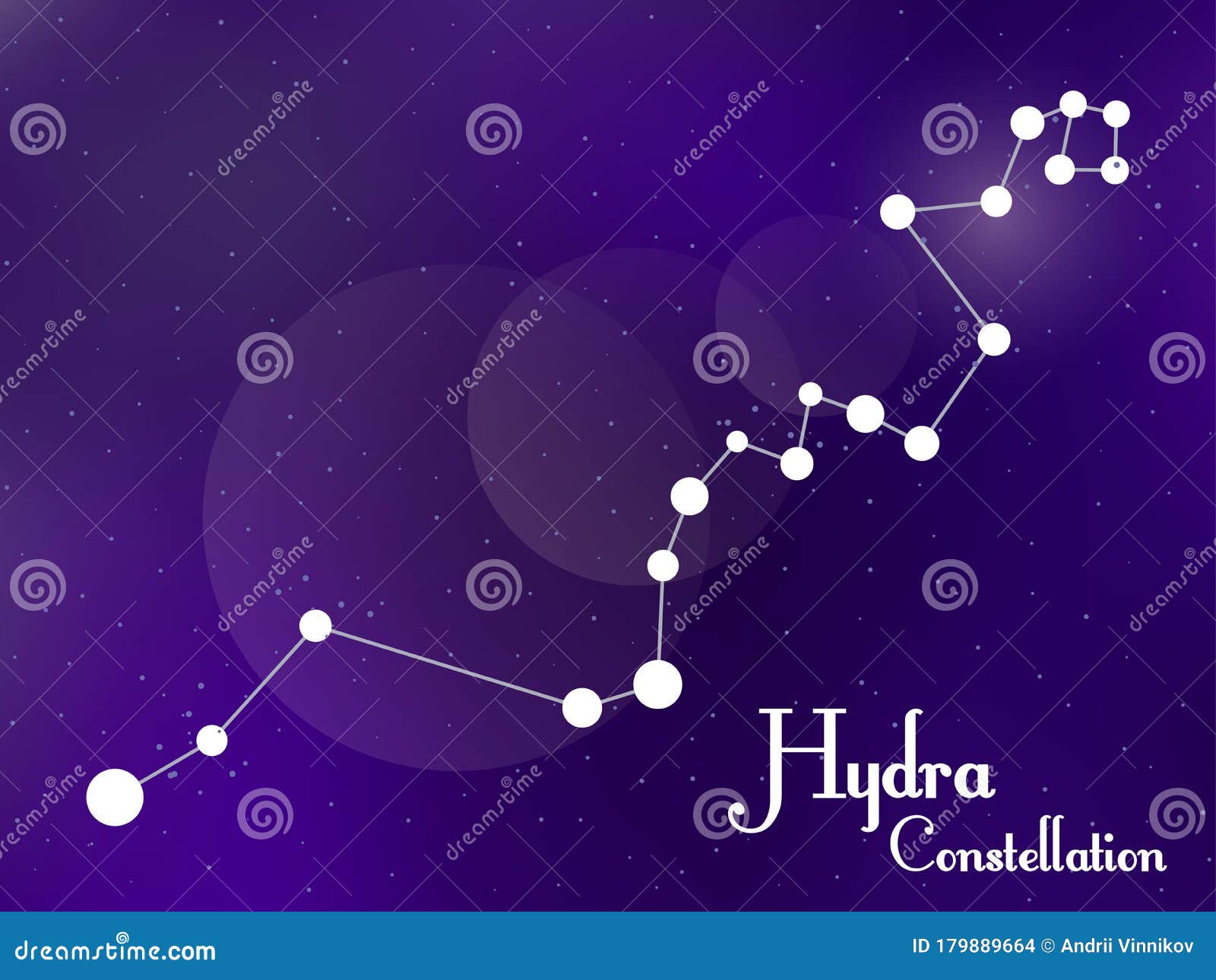 Hydra Constellation. Starry Night Sky. Cluster of Stars, Galaxy. Deep ...