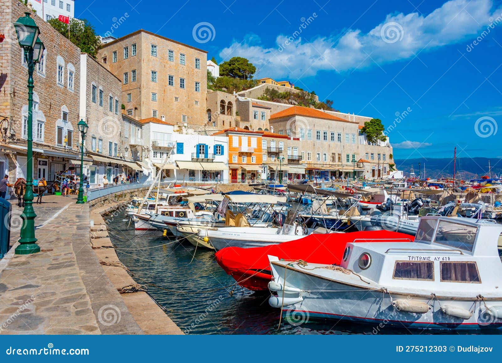 Hydra, Greece, September 5, 2022: View of Port of Hydra in Greec ...