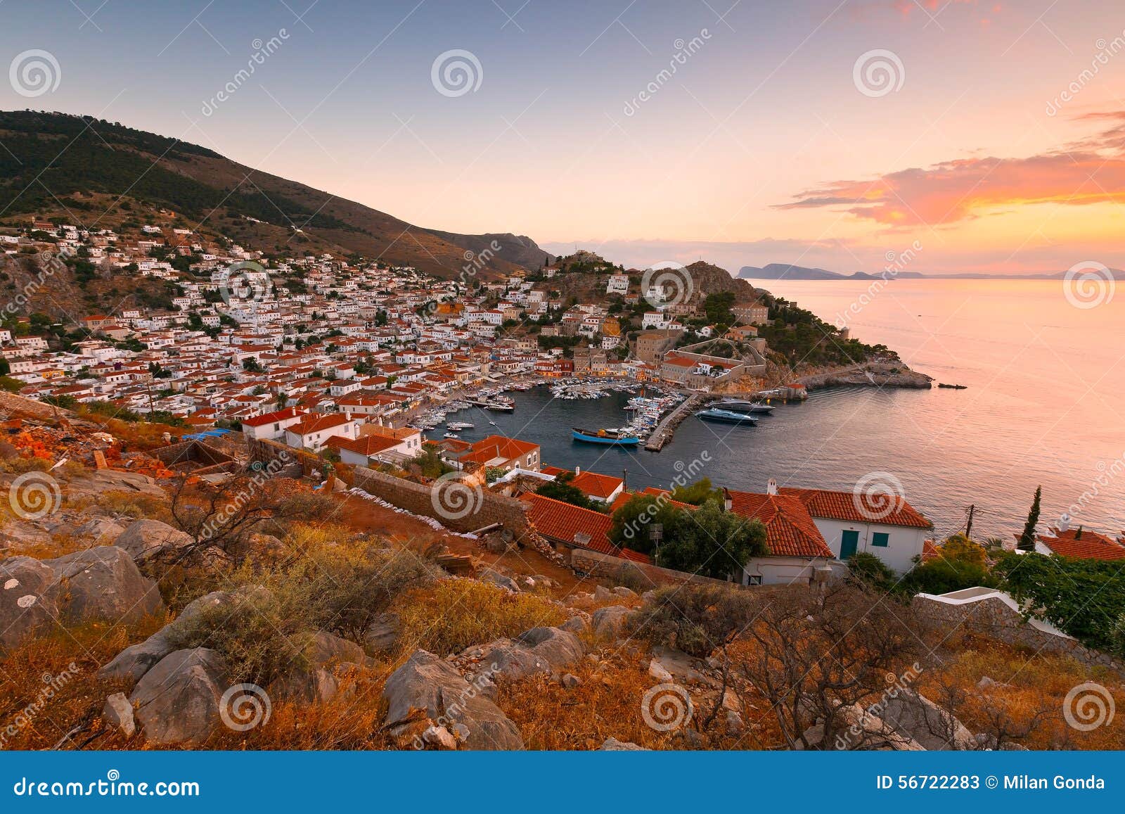 Hydra island. stock image. Image of seascape, greece - 56722283
