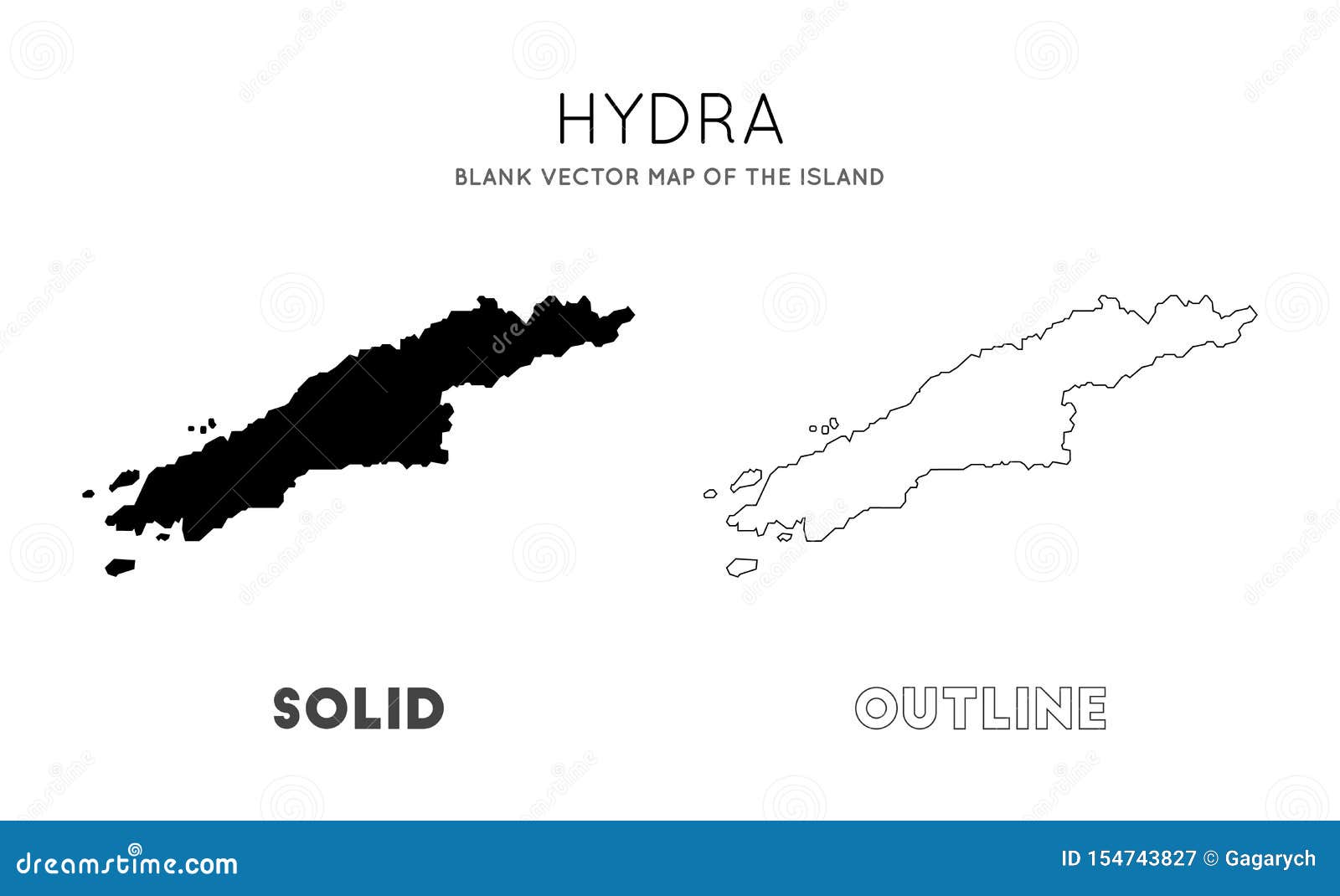 Hydra map. stock vector. Illustration of land, information - 154743827