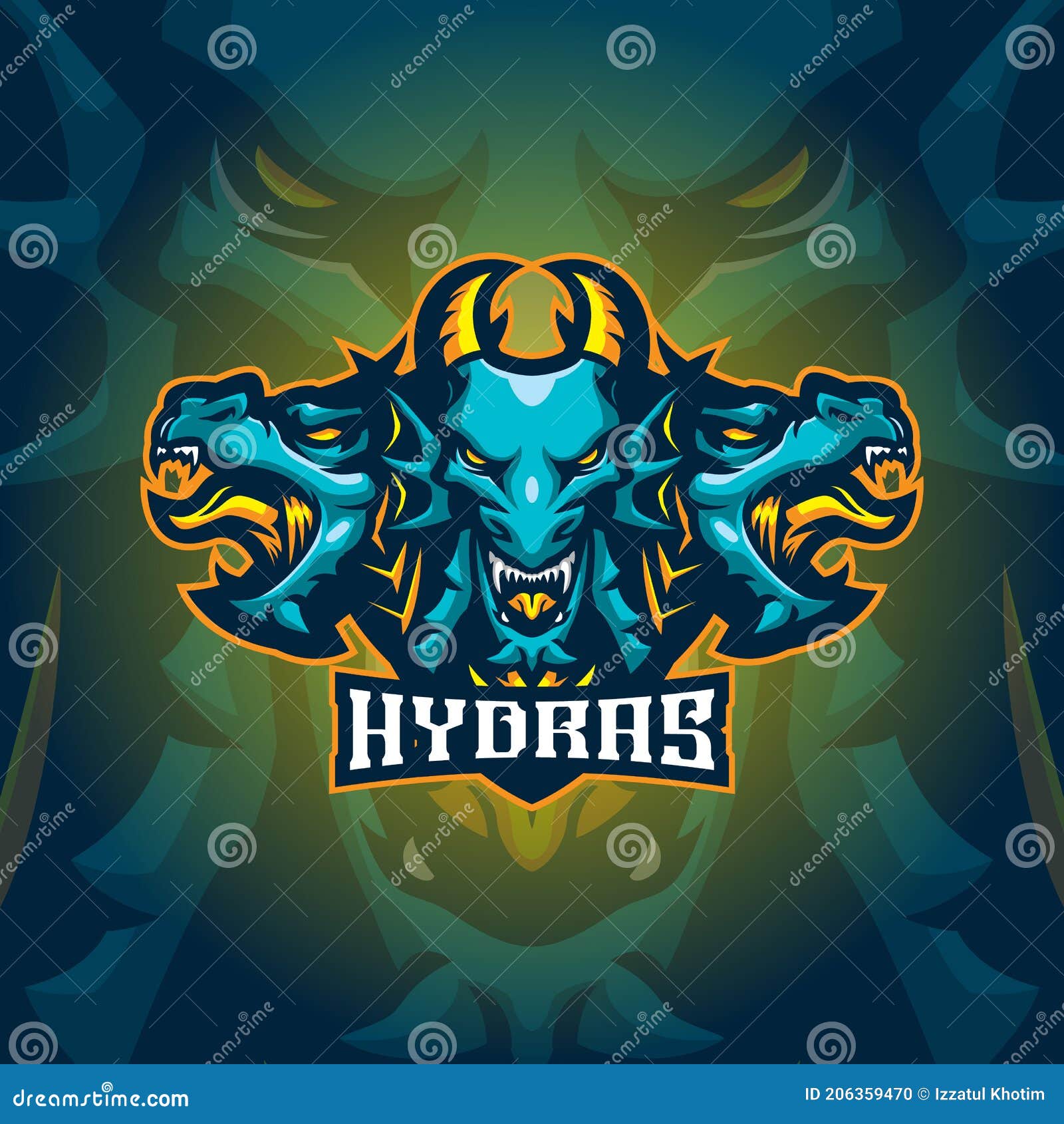 Hydra Mascot Logo Design Vector with Concept Style for Badge Emblem and ...