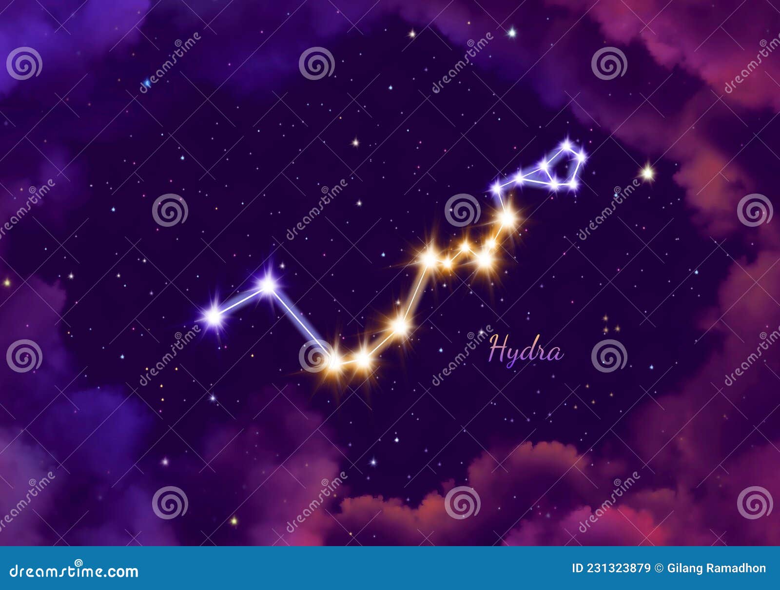 Illustration Image of the Constellation Hydra Stock Illustration ...