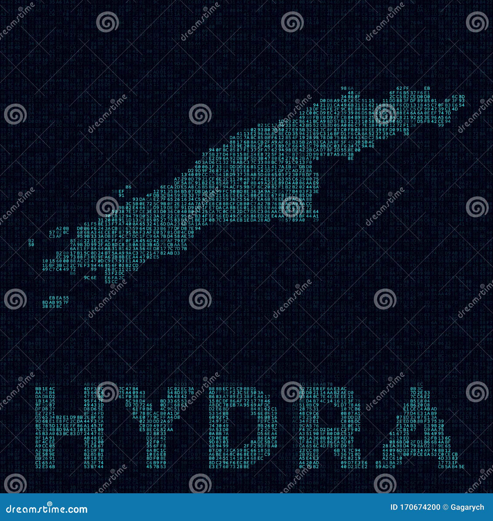 Hydra tech map. stock vector. Illustration of global - 170674200