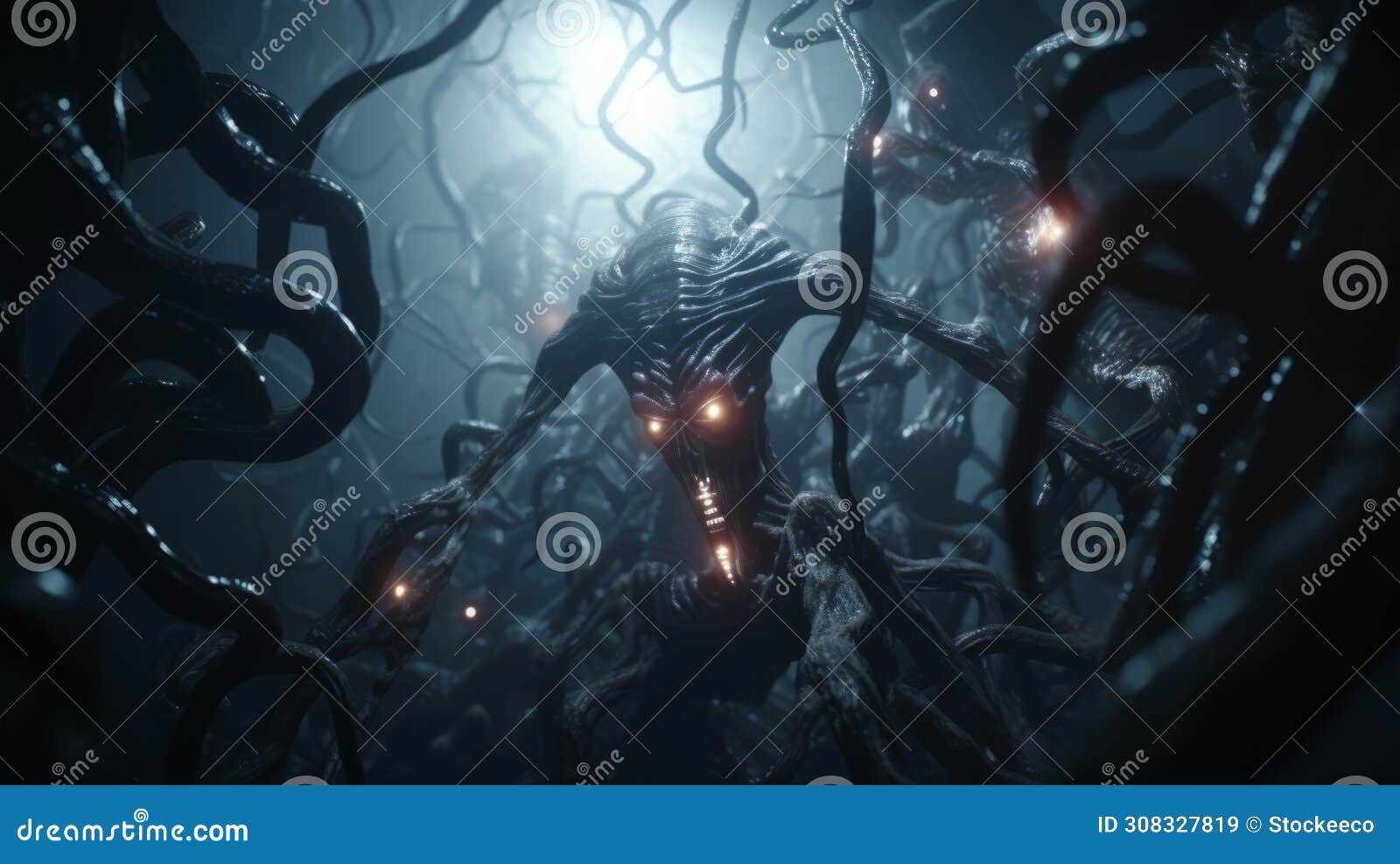 A Monstrous Apparition Stalks Amongst The Mist Its Dead Eyes Glowing ...