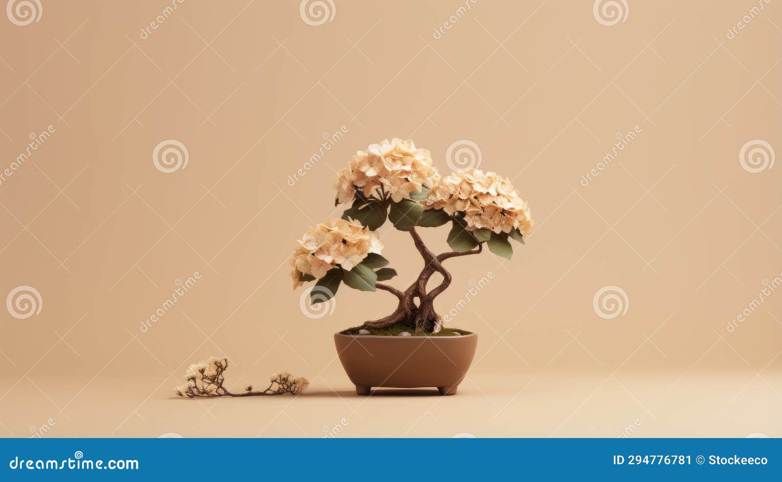 Hydrangea Bonsai Tree Minimalistic 3d Render for High-quality Desktop ...