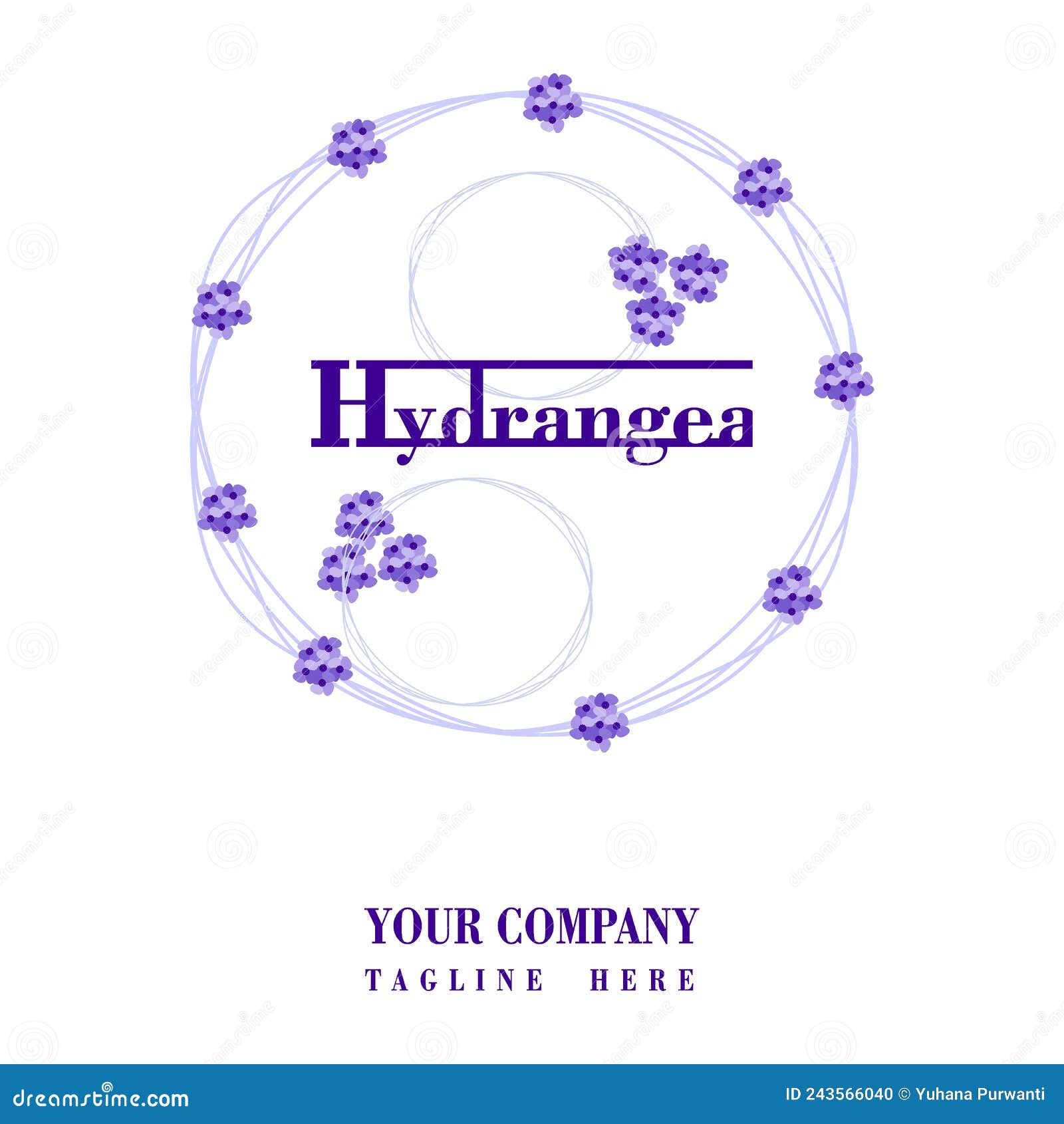 Hydrangea Company Logo Vector Stock Vector - Illustration of brand ...