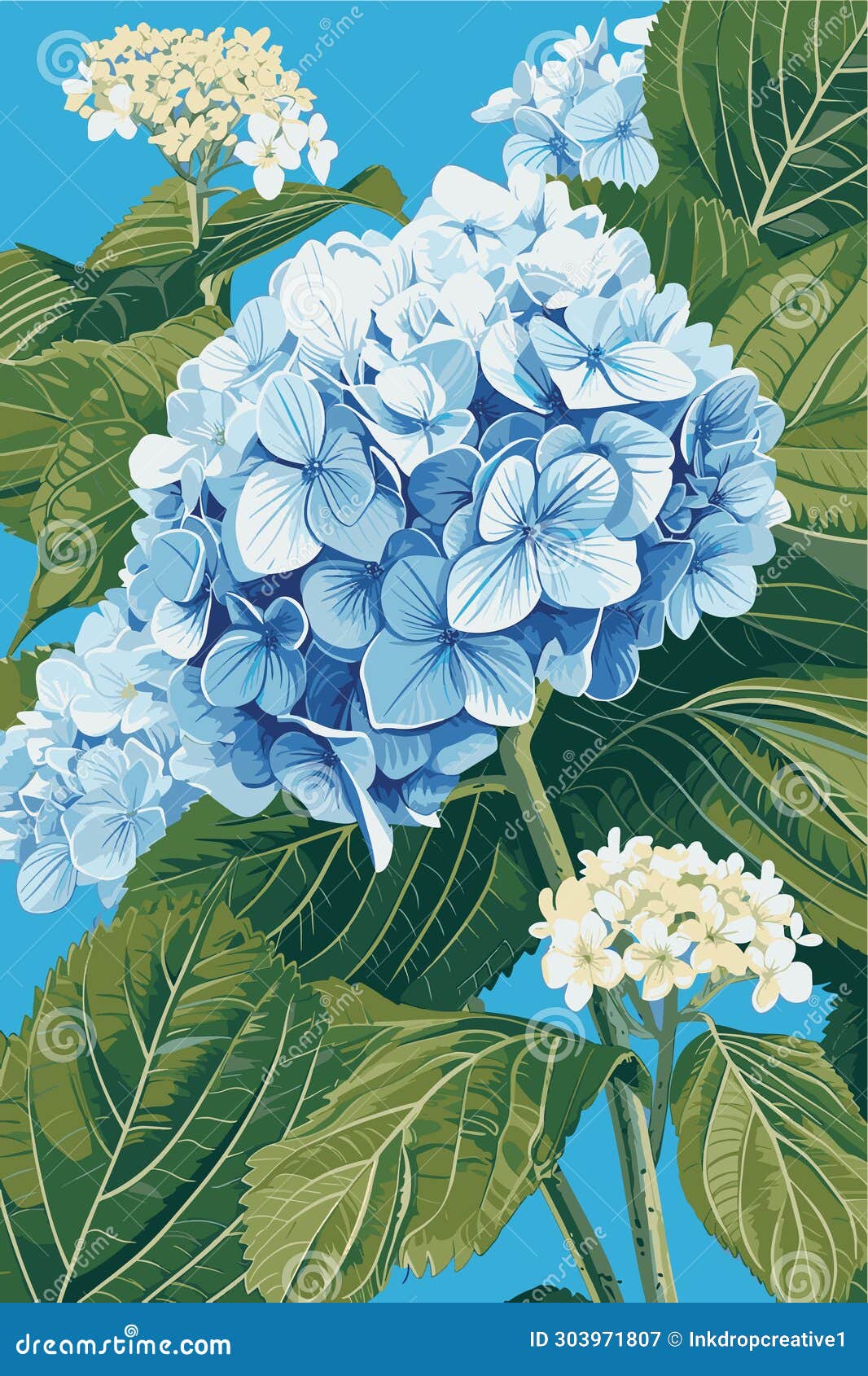 Hydrangea Flower Background. Floral Botanical Pattern for Decorative ...