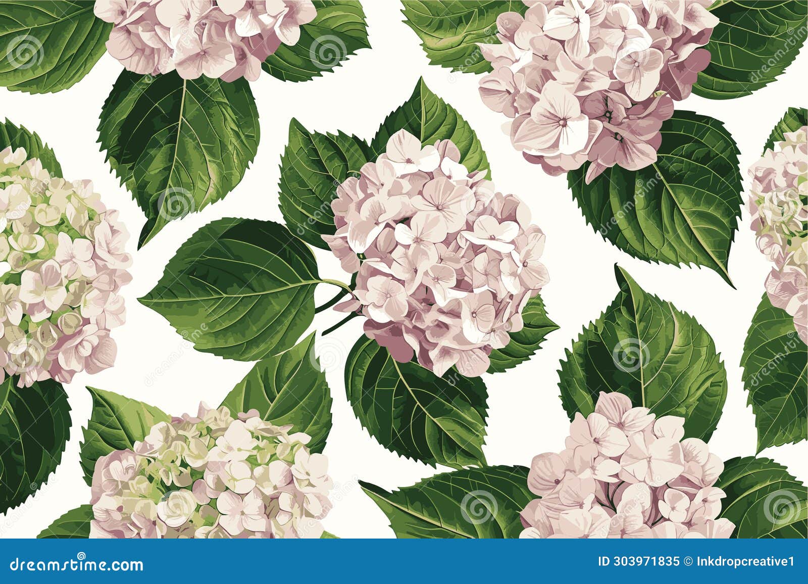 Hydrangea Flower Background. Floral Botanical Pattern for Decorative ...