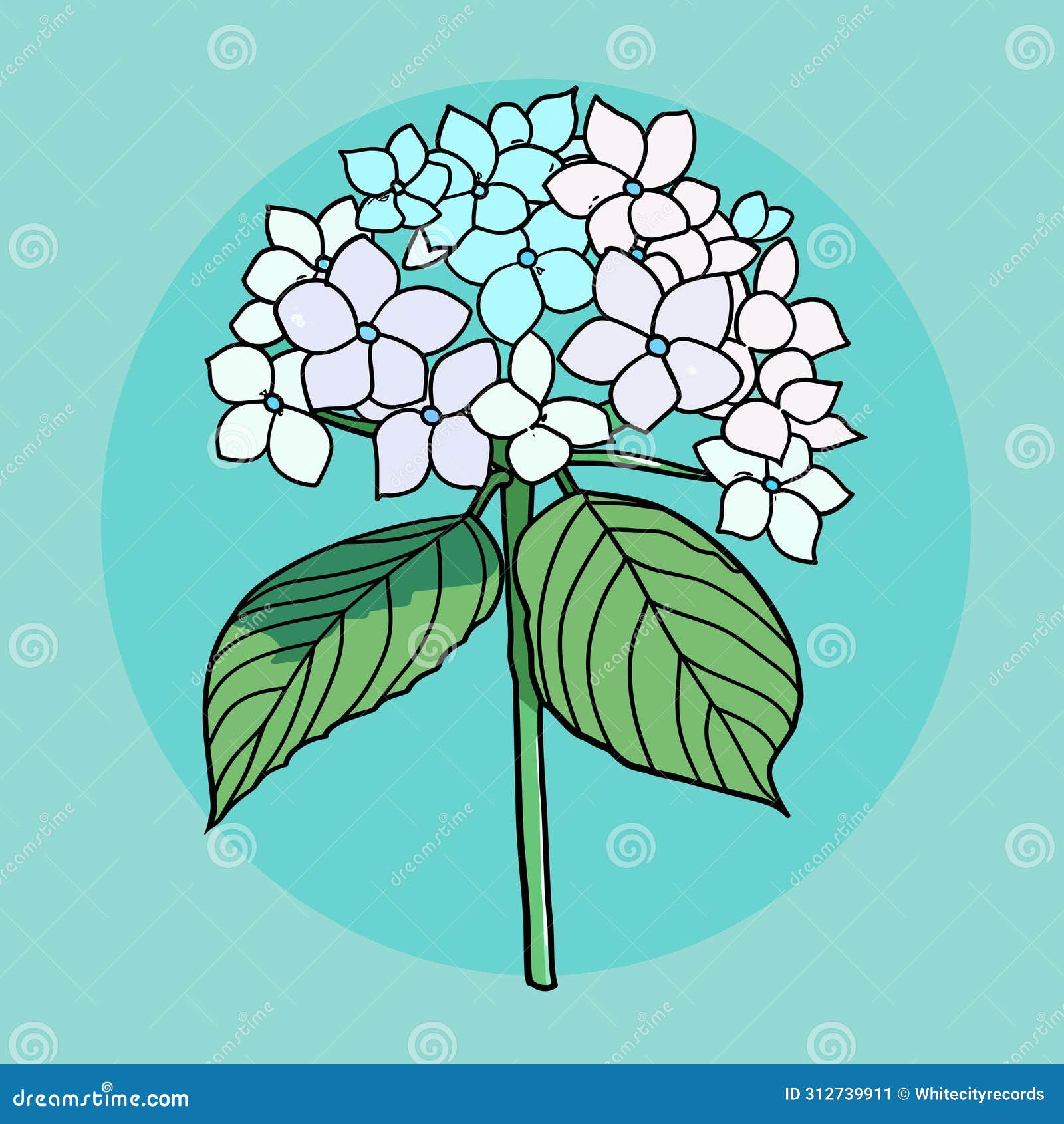 Hydrangea Flower Icon. Flat Illustration of Hydrangea Flower Icon for ...