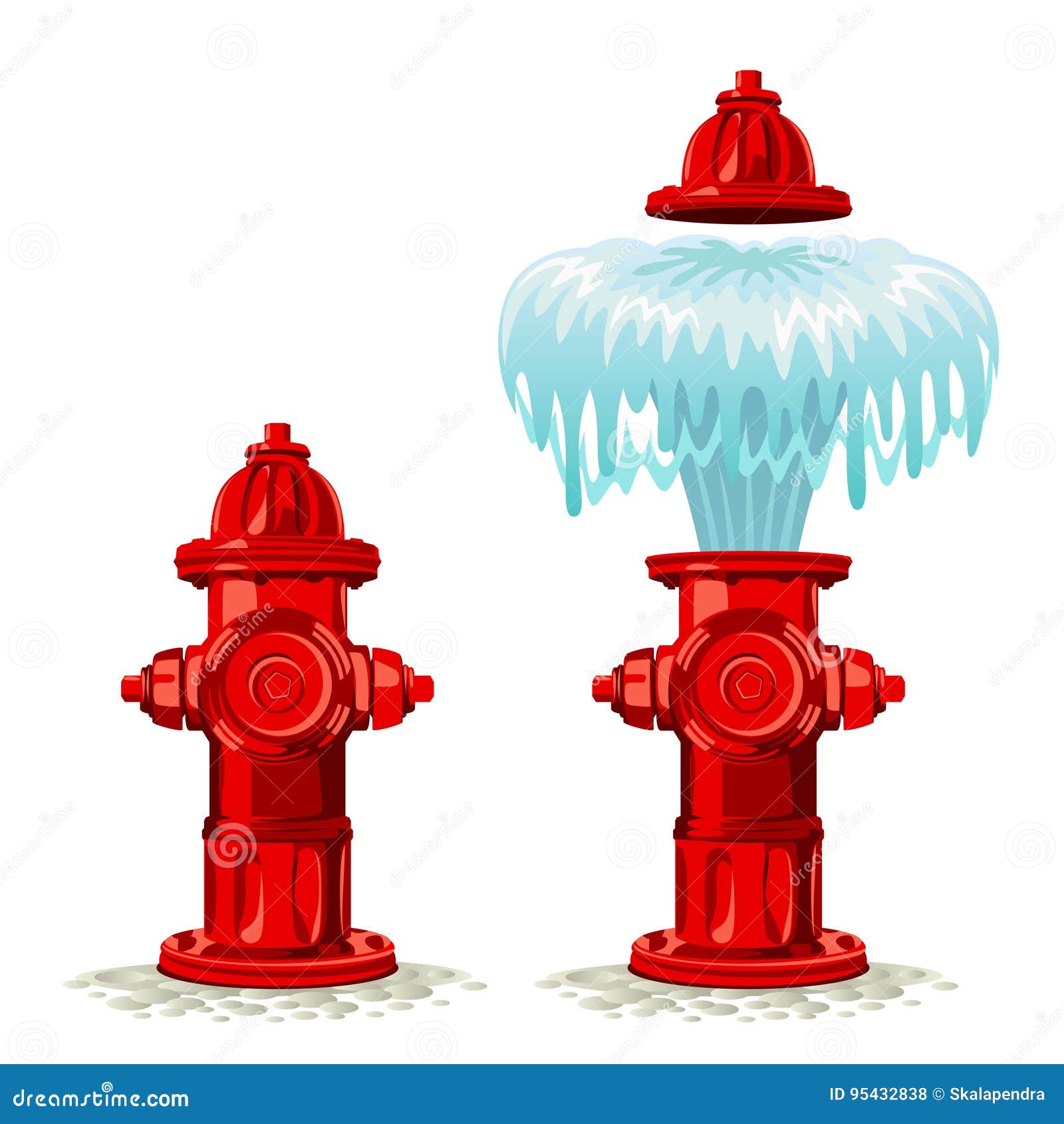 Red Fireplug, Open Black Emergency Exit Door, Firefighter Safety Helmet ...