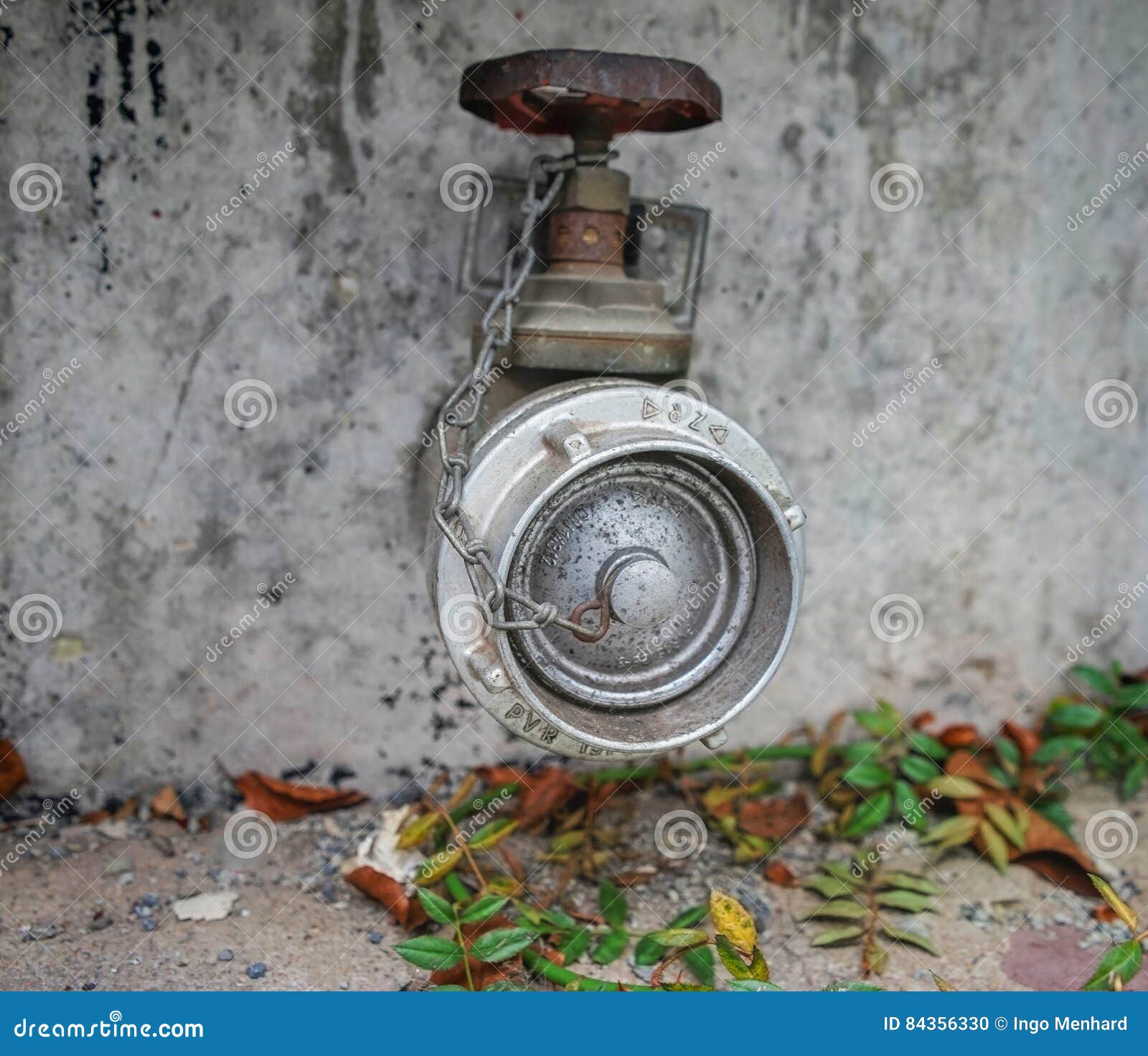 Hydrant Connection on a Dirty Wall Stock Photo - Image of connection ...