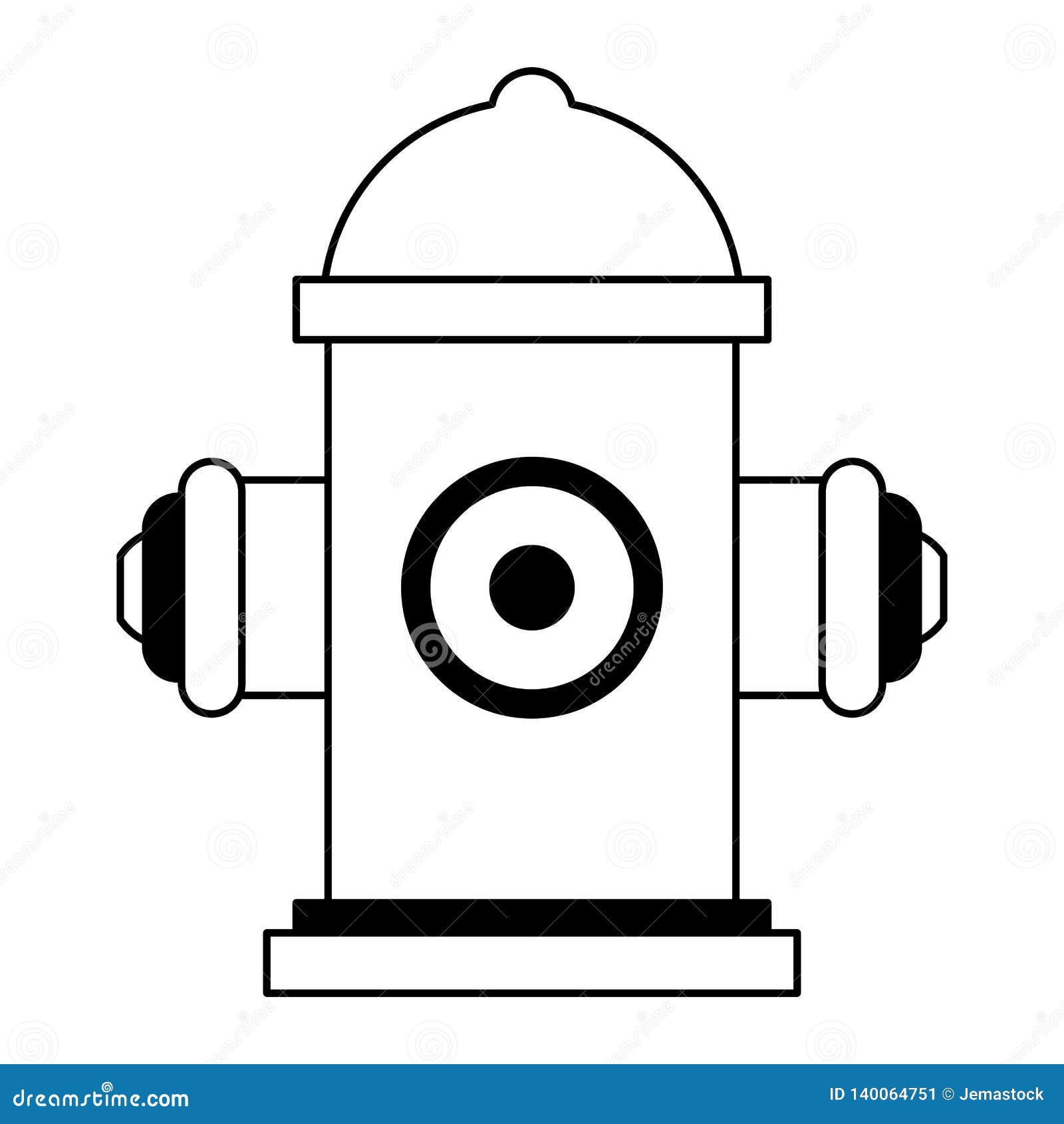 Hydrant Firefighter Tool Black and White Stock Vector - Illustration of ...
