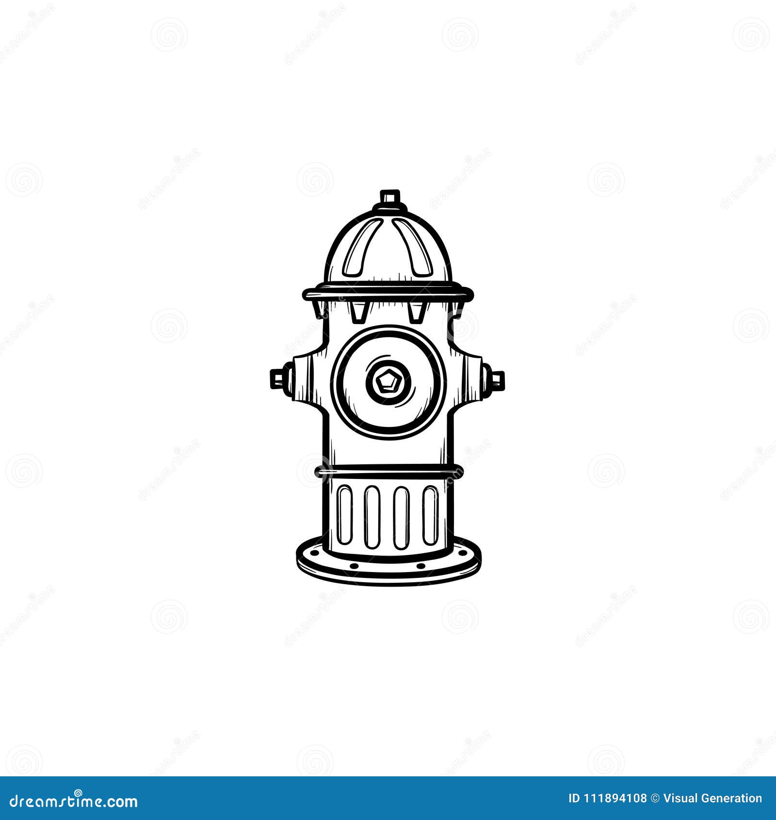 Hydrant Hand Drawn Sketch Icon. Stock Vector - Illustration of protect ...