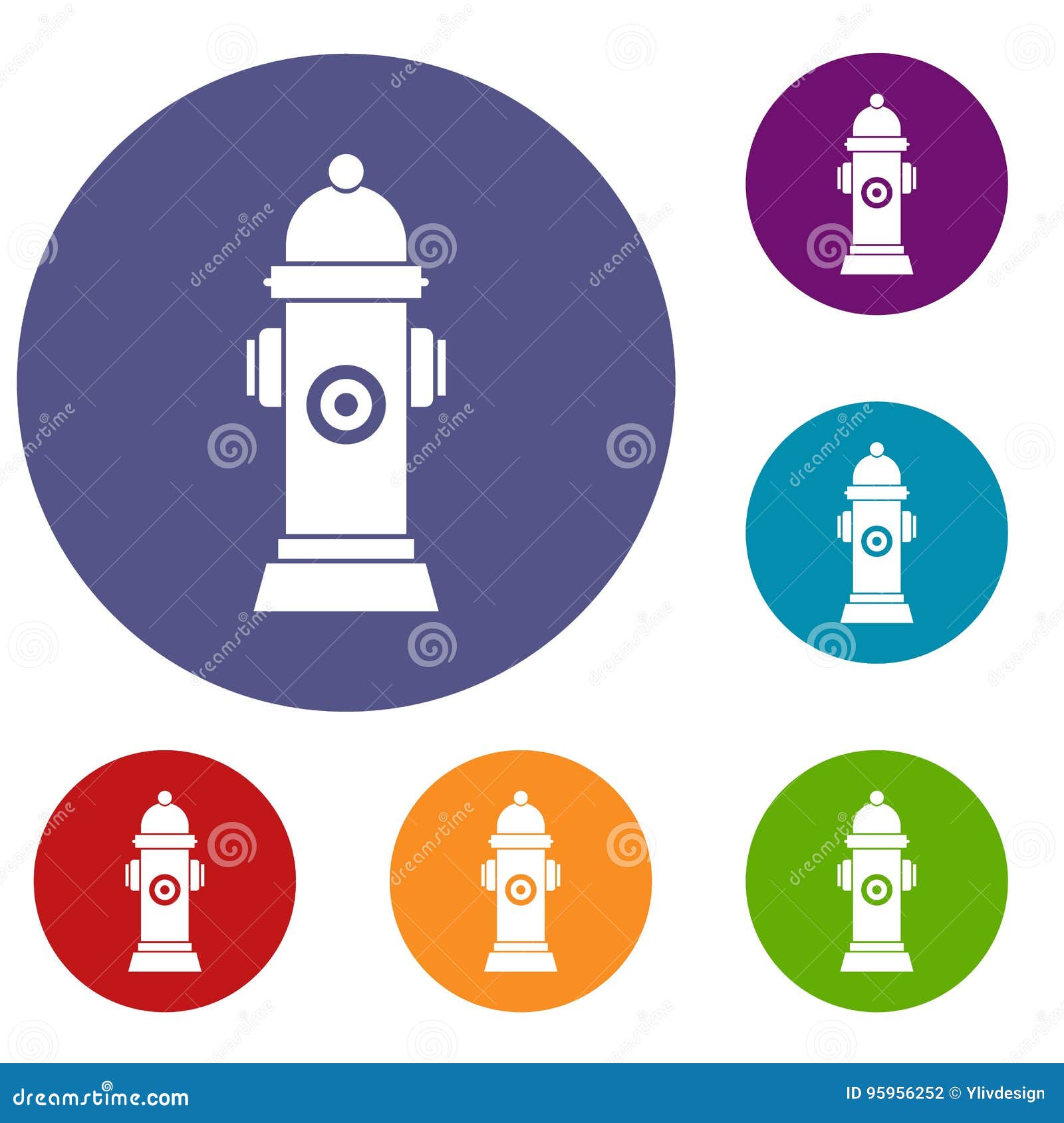 Hydrant icons set stock vector. Illustration of hydrant - 95956252