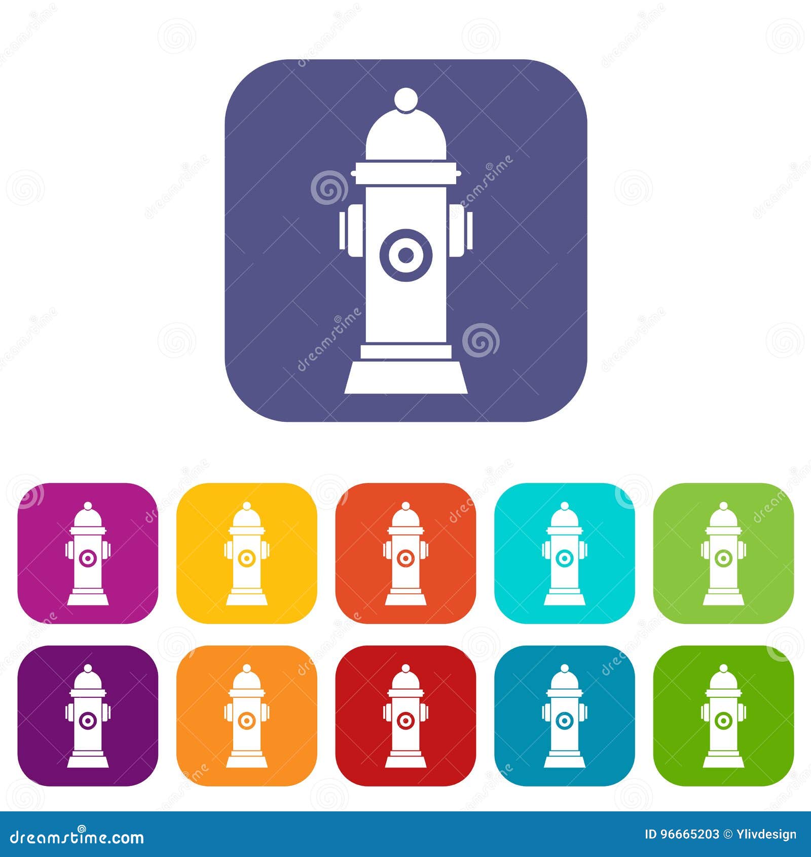 Hydrant icons set stock vector. Illustration of protection - 96665203