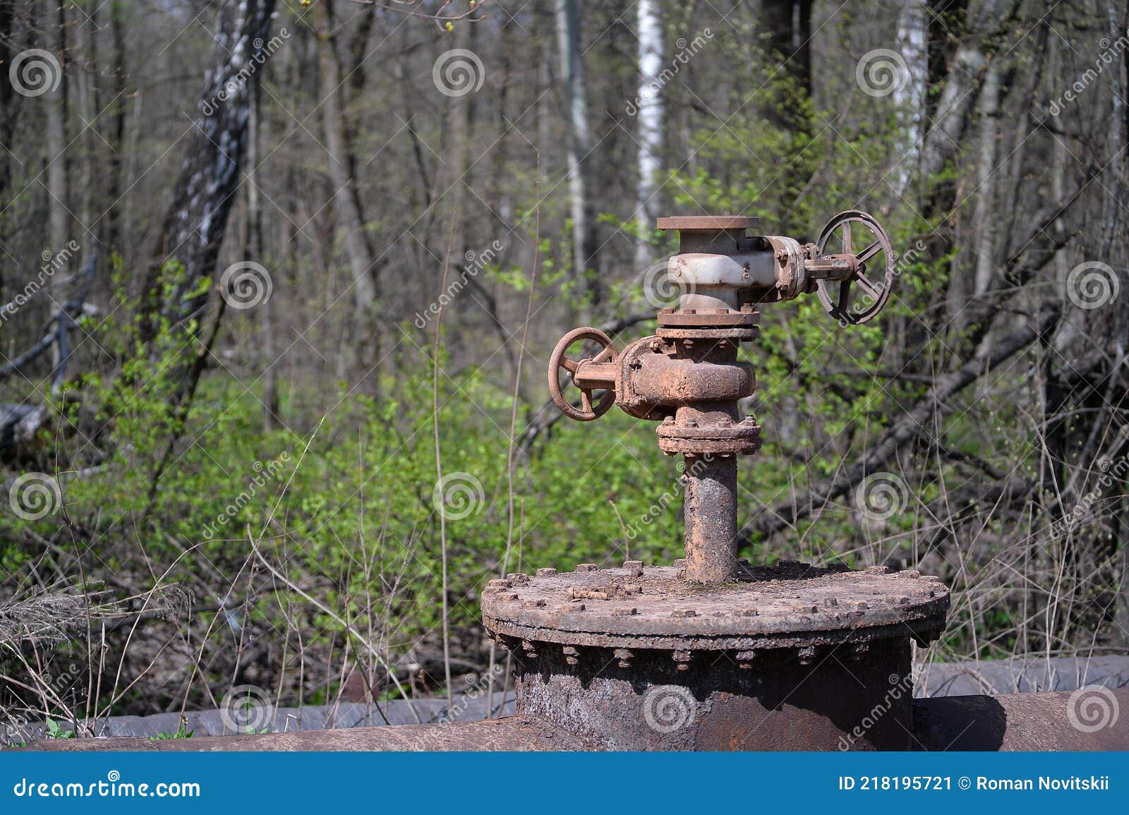 A Hydrant on an Industrial Water Supply Pipeline on the Background of a ...