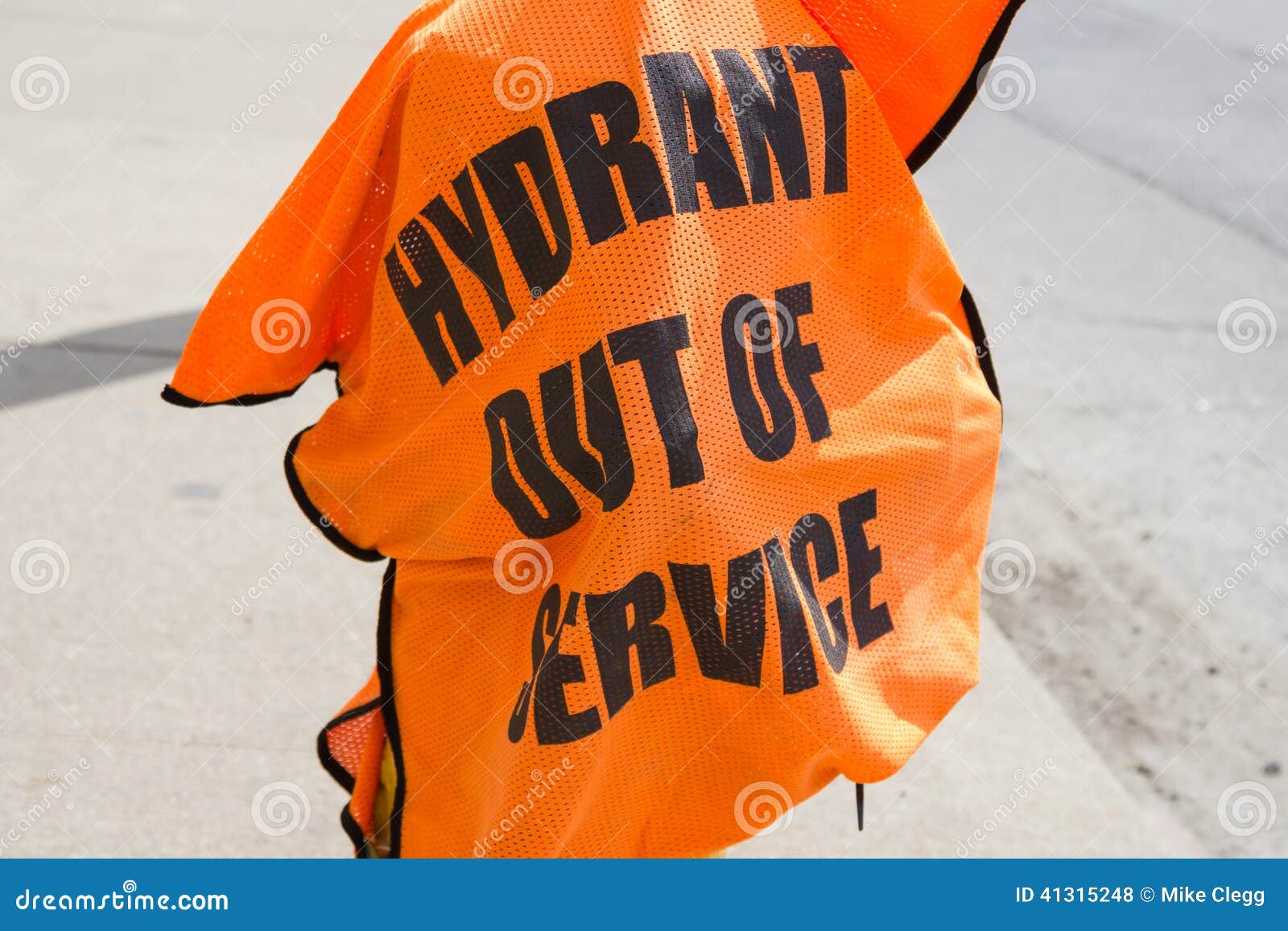 Hydrant Out of Use Service Sign Stock Photo - Image of message, letters ...