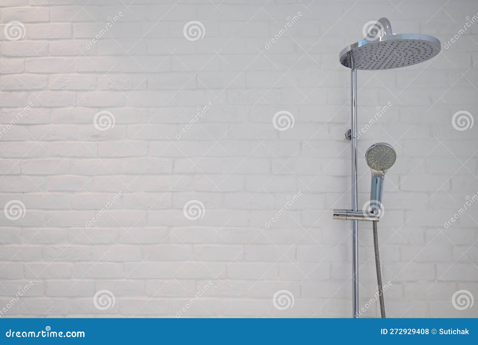 Hydrant Shower in the White Bathroom Stock Photo - Image of hydrant ...