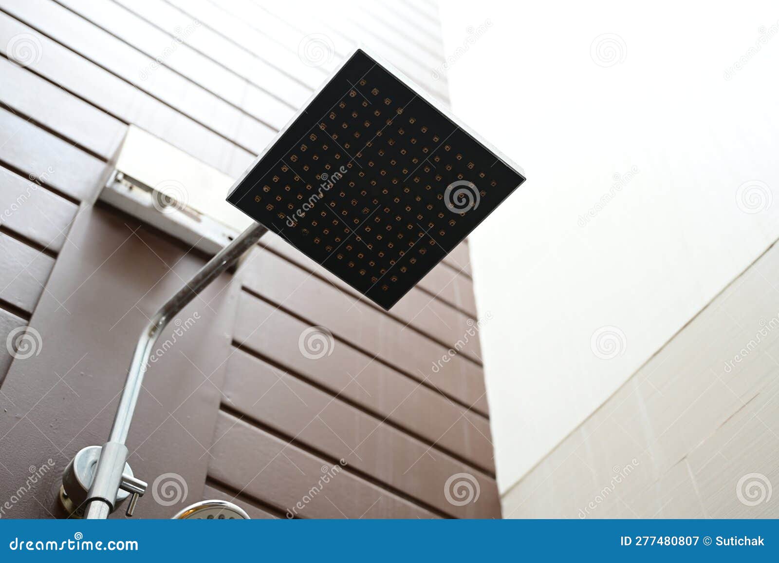 Hydrant Shower in the White Bathroom Stock Image - Image of bath, cozy ...